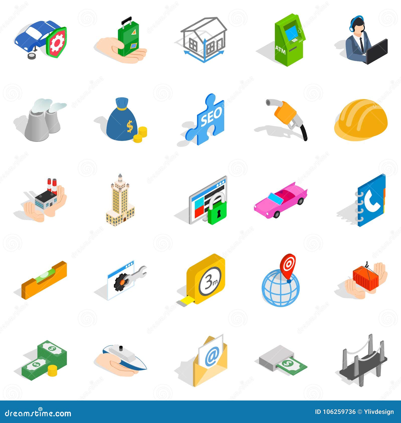 Concern Icons Set, Isometric Style Stock Vector - Illustration of ...
