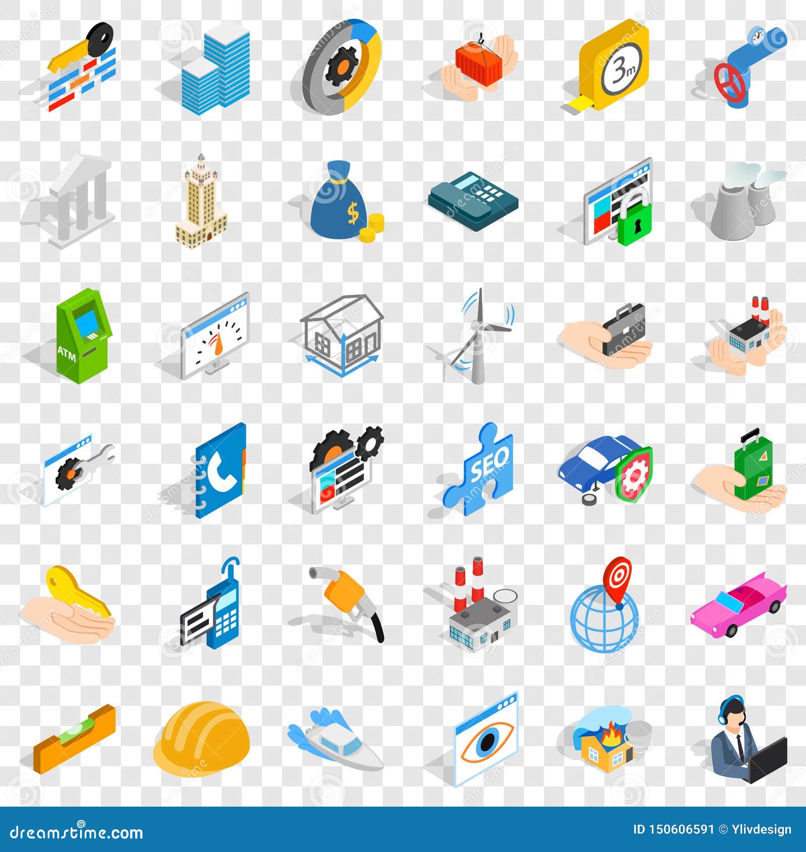 Concern Icons Set, Isometric Style Stock Vector - Illustration of mark ...