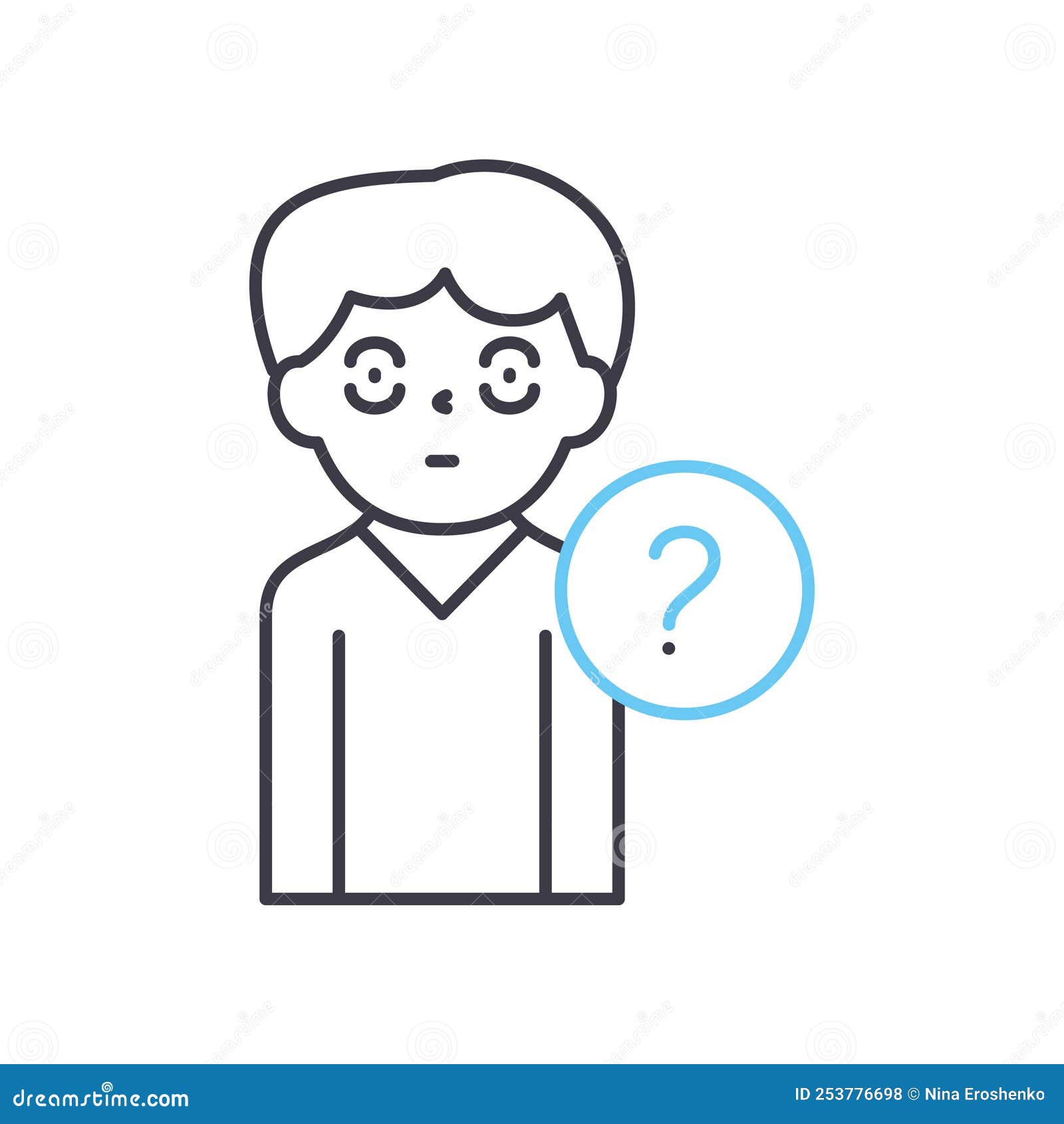 Concern Line Icon, Outline Symbol, Vector Illustration, Concept Sign ...