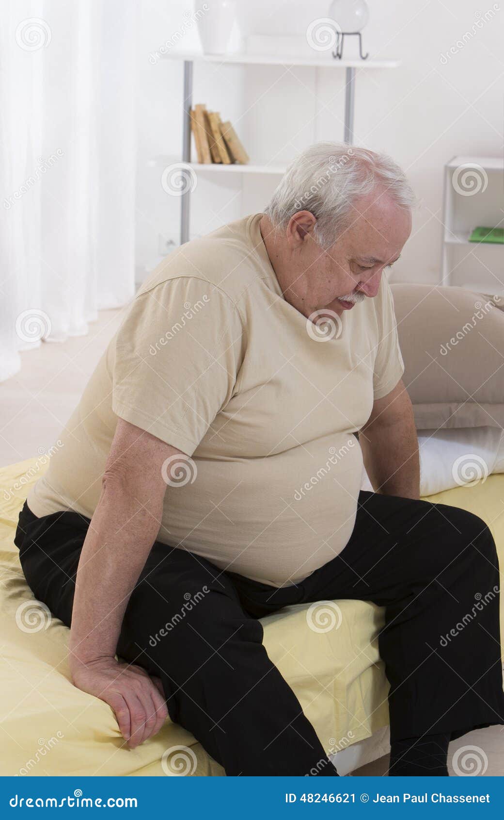 CONCERN SENIOR MAN stock image. Image of holding, head - 48246621