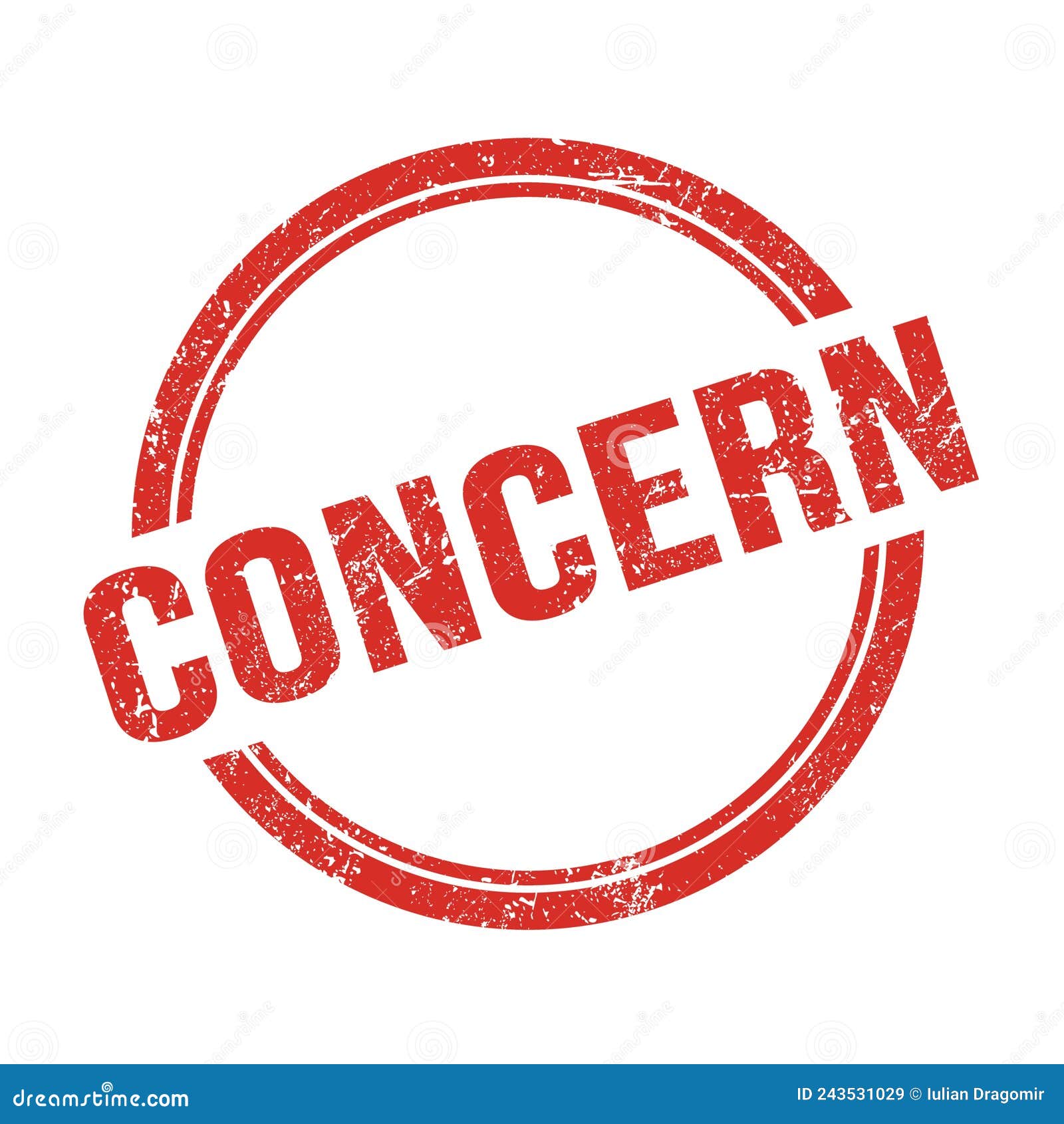 CONCERN Text Written on Red Grungy Round Stamp Stock Illustration ...