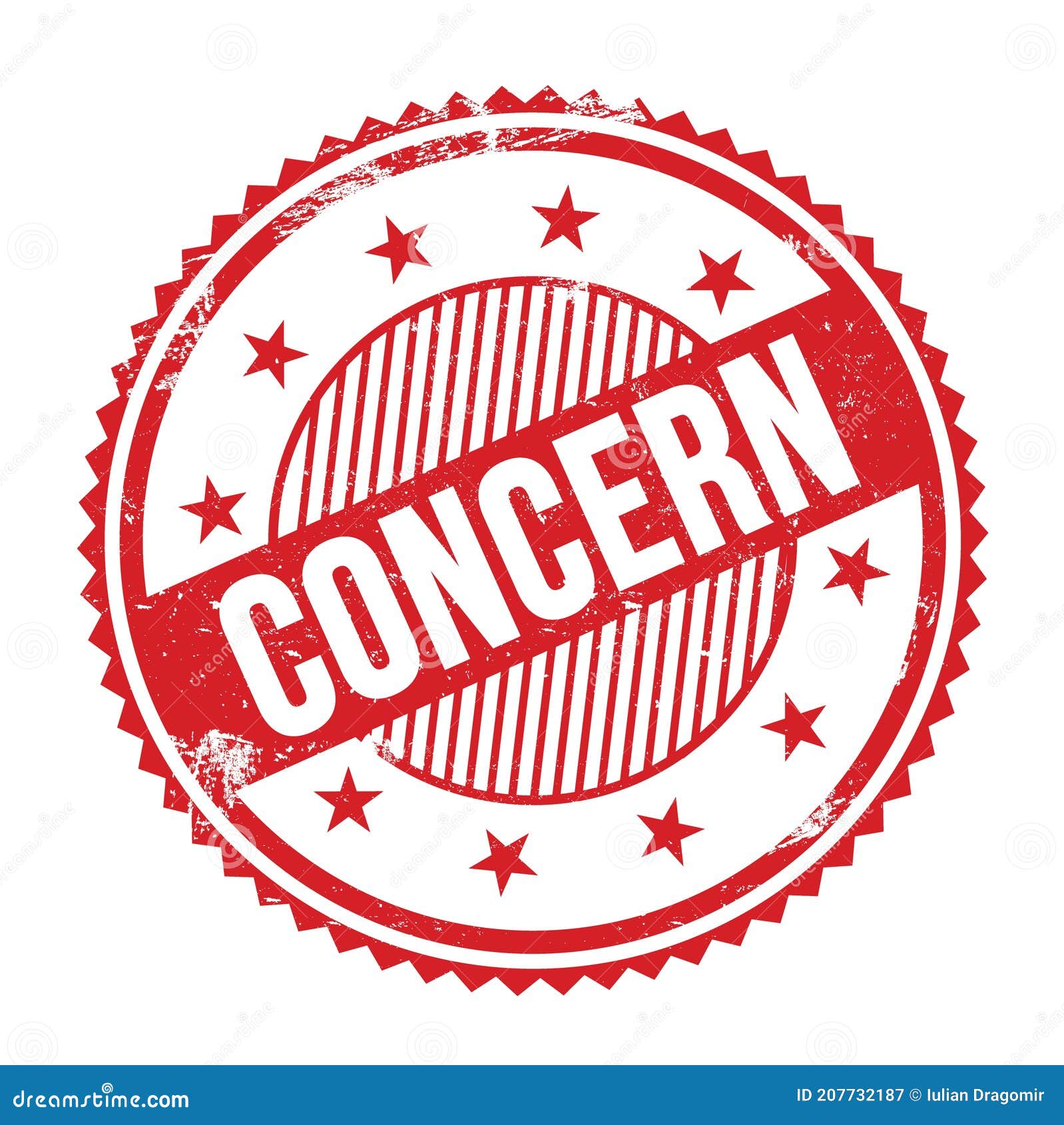 CONCERN Text Written on Red Grungy Round Stamp Stock Illustration ...