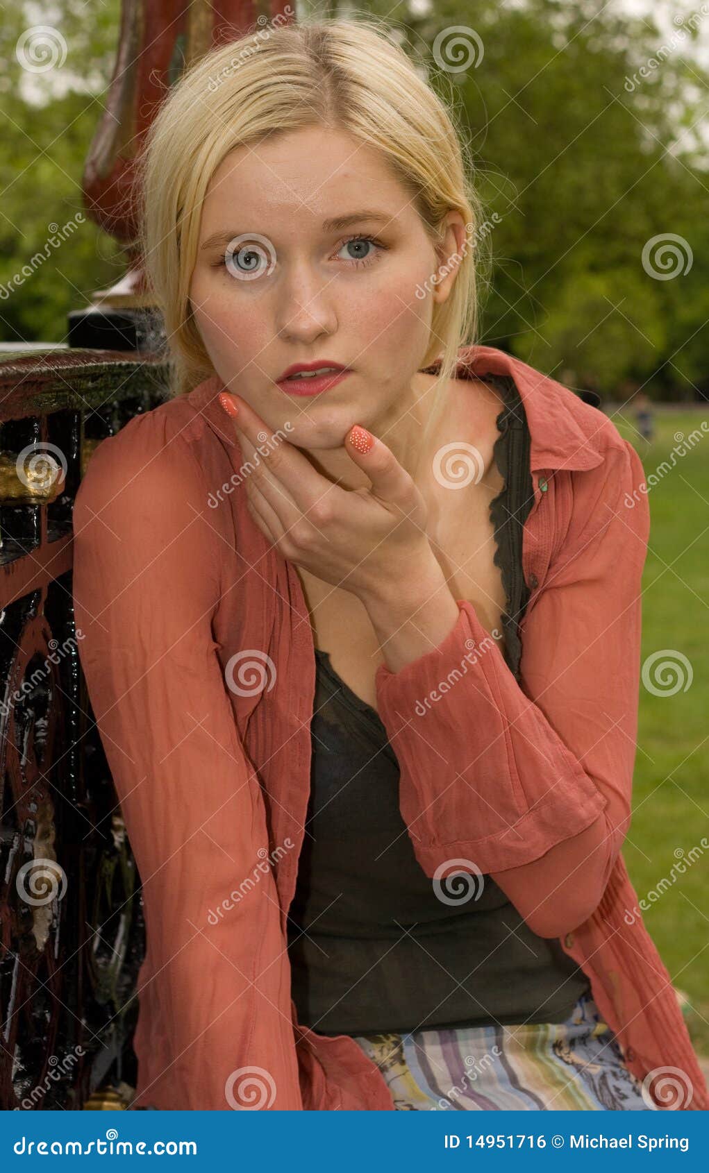 Concerned. stock photo. Image of alone, blonde, fashion - 14951716