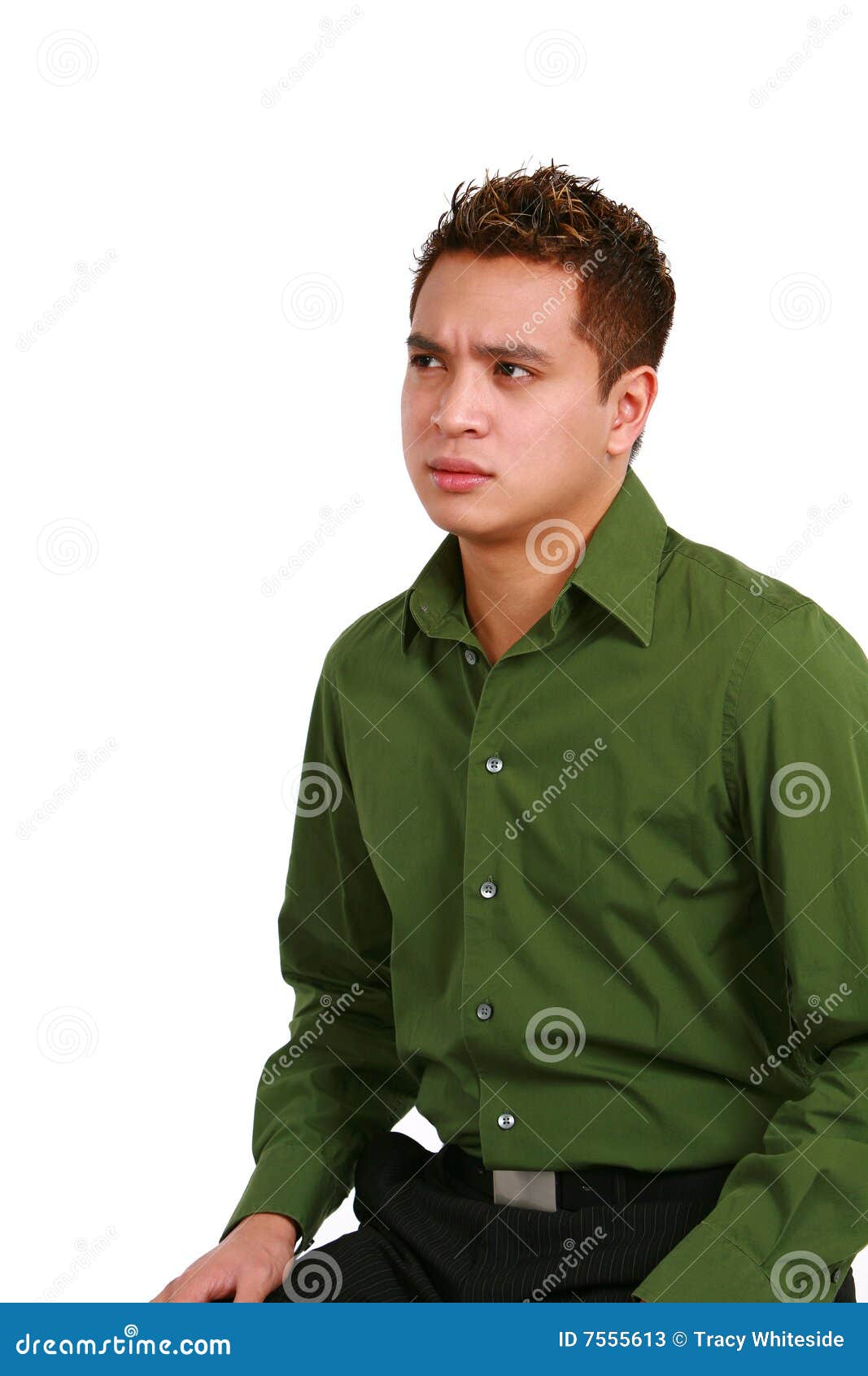 Concerned asian man stock image. Image of isolated, handsome - 7555613