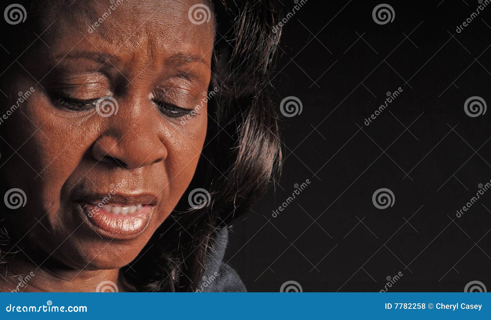 Concerned Black Woman stock photo. Image of lonely, face - 7782258