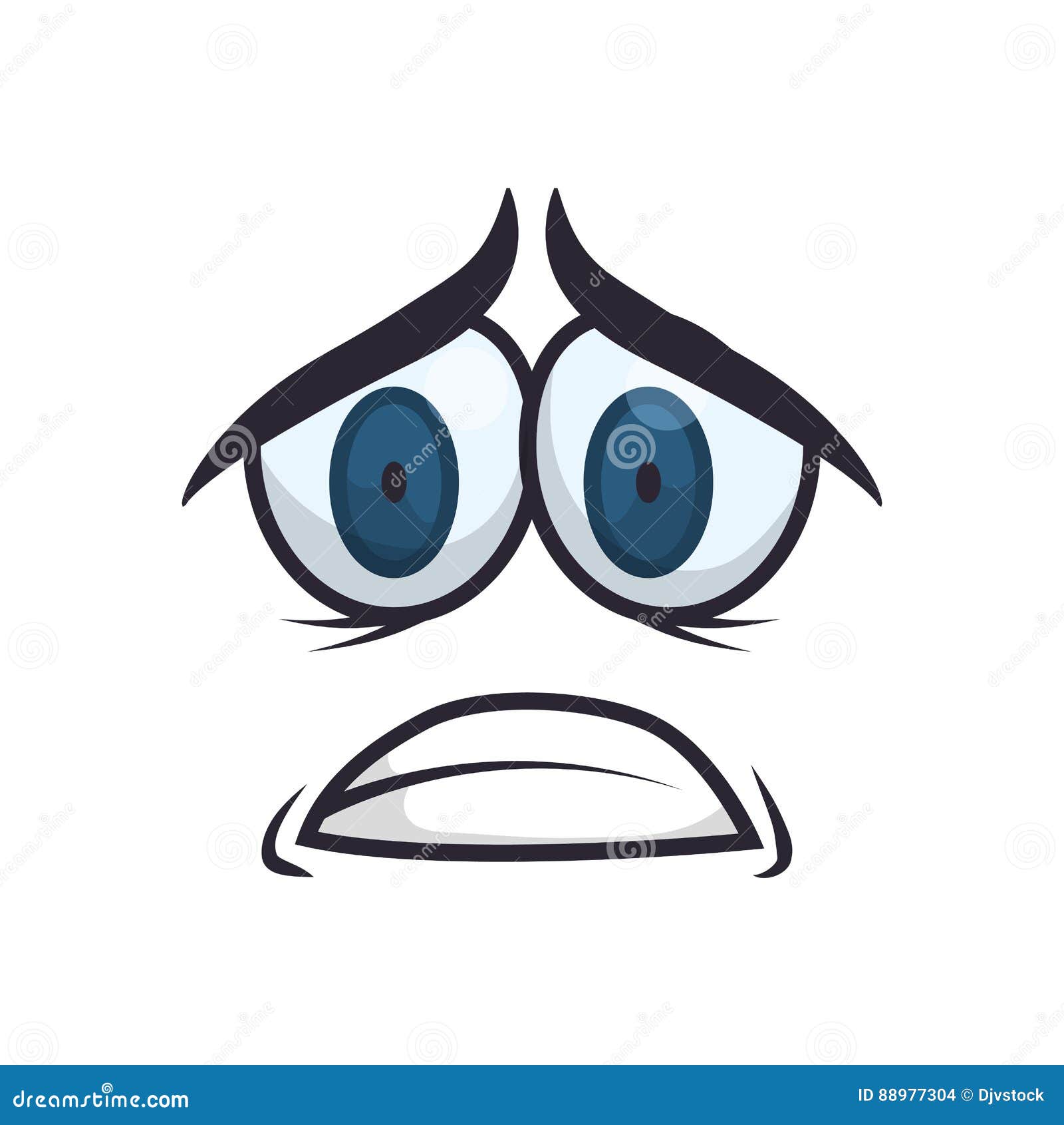 Concerned cartoon face stock illustration. Illustration of character ...