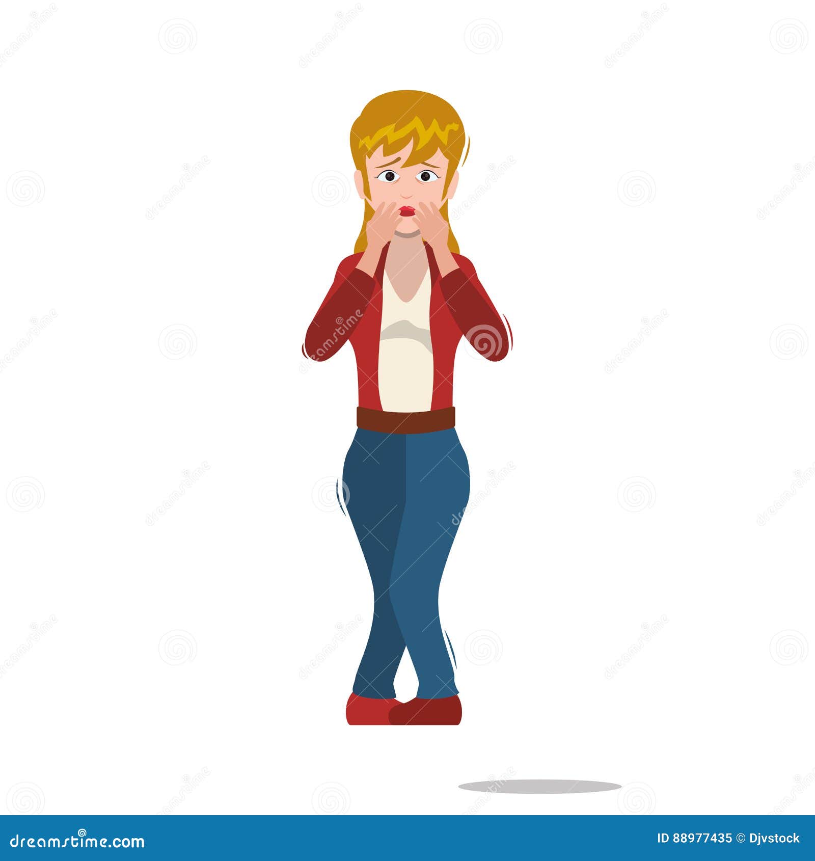 Concerned cartoon face stock illustration. Illustration of face - 88977435