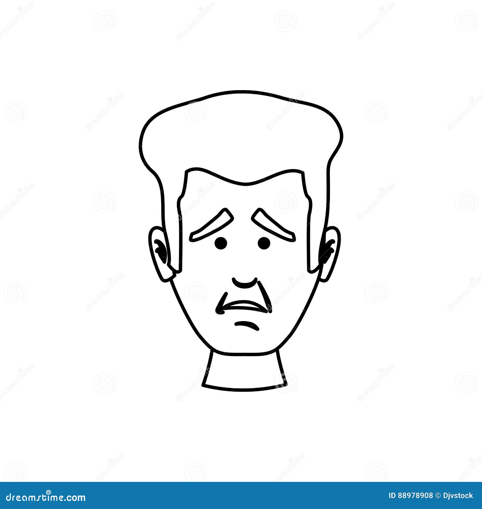 Concerned cartoon face stock illustration. Illustration of drawing ...