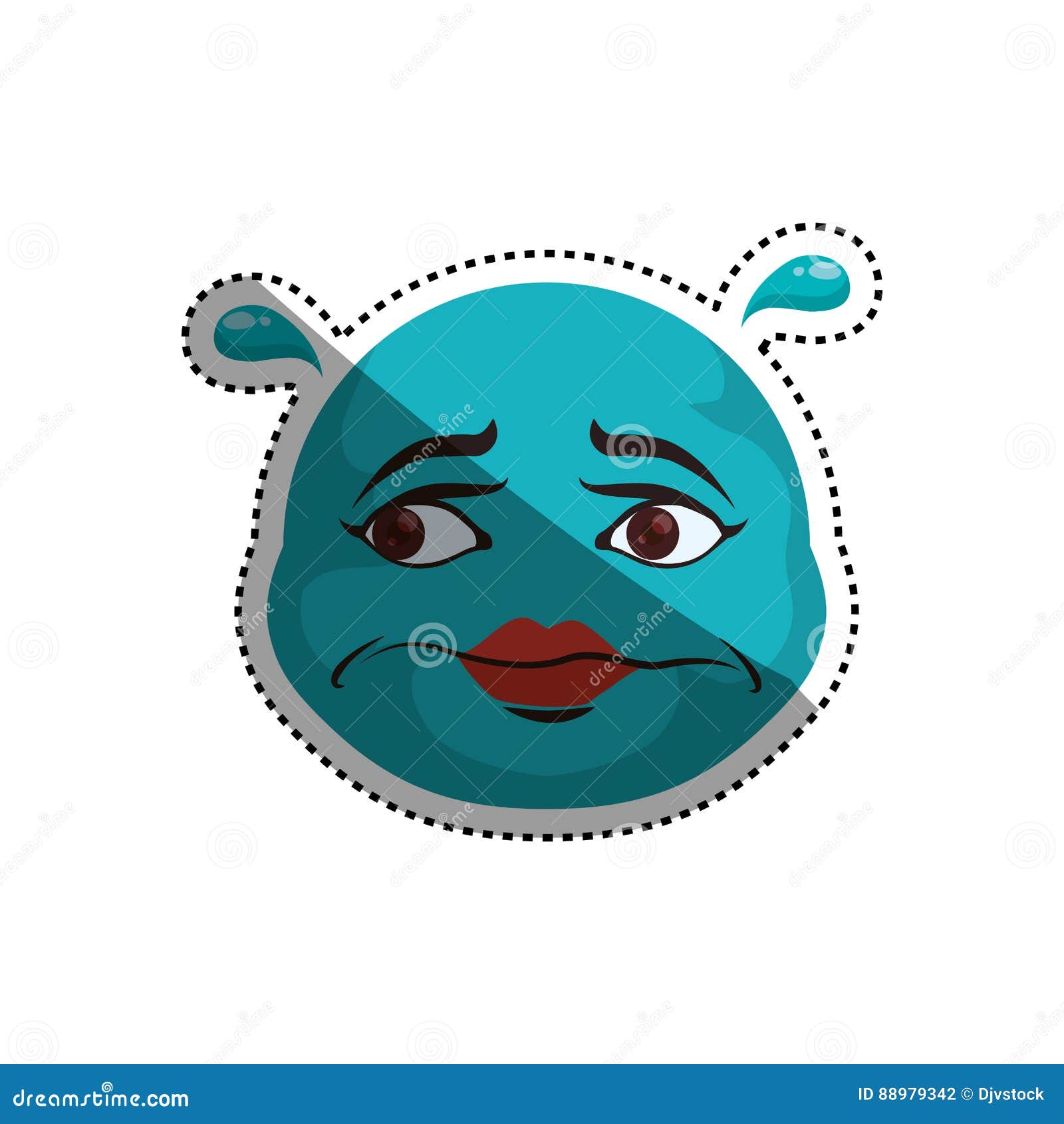 Concerned cartoon face stock illustration. Illustration of emoticon ...