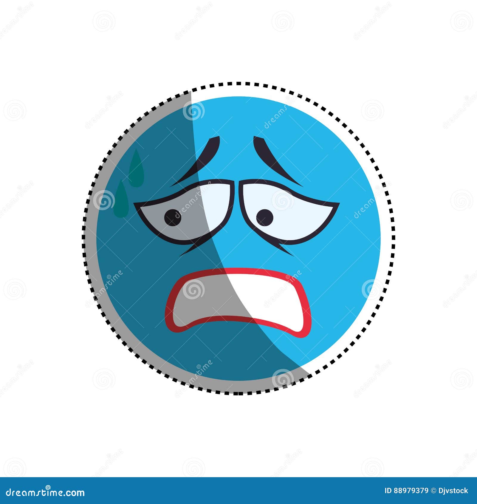 Concerned cartoon face stock illustration. Illustration of lines - 88979379