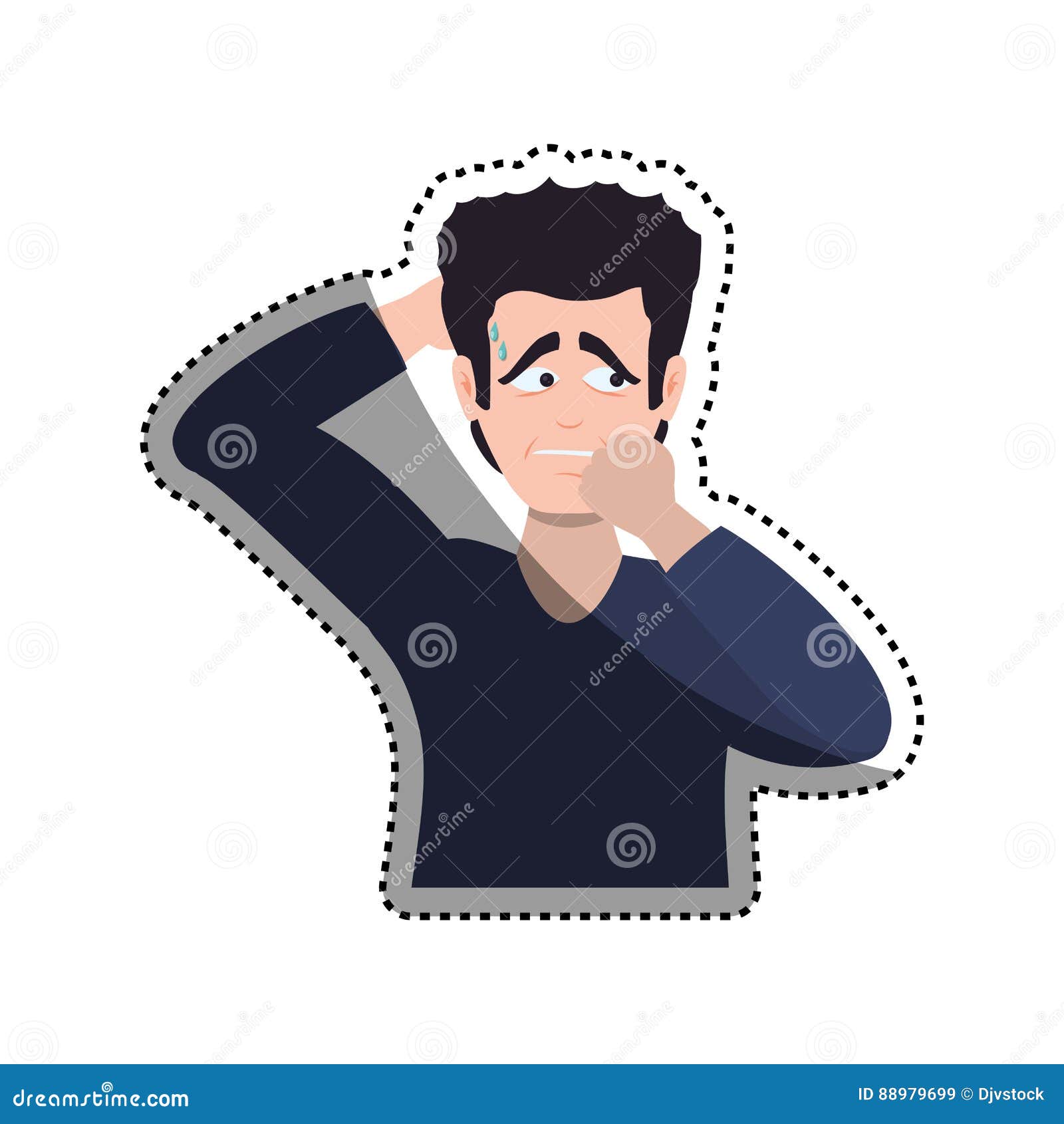 Concerned cartoon face stock illustration. Illustration of emotion ...