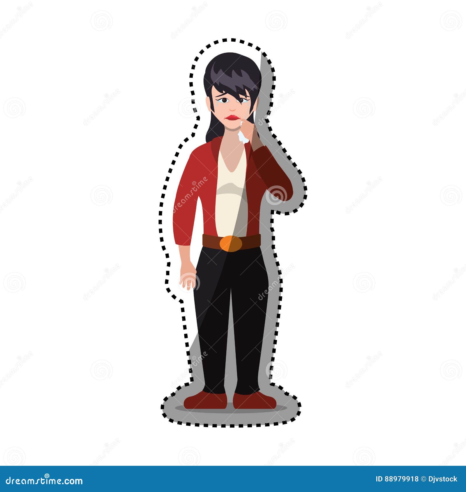 Concerned cartoon face stock illustration. Illustration of figure ...