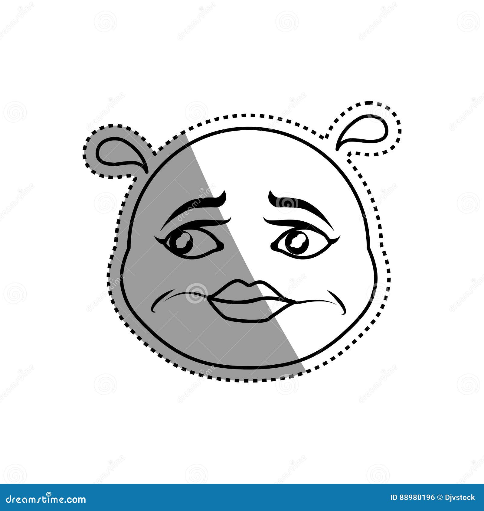 Concerned cartoon face stock illustration. Illustration of expression ...