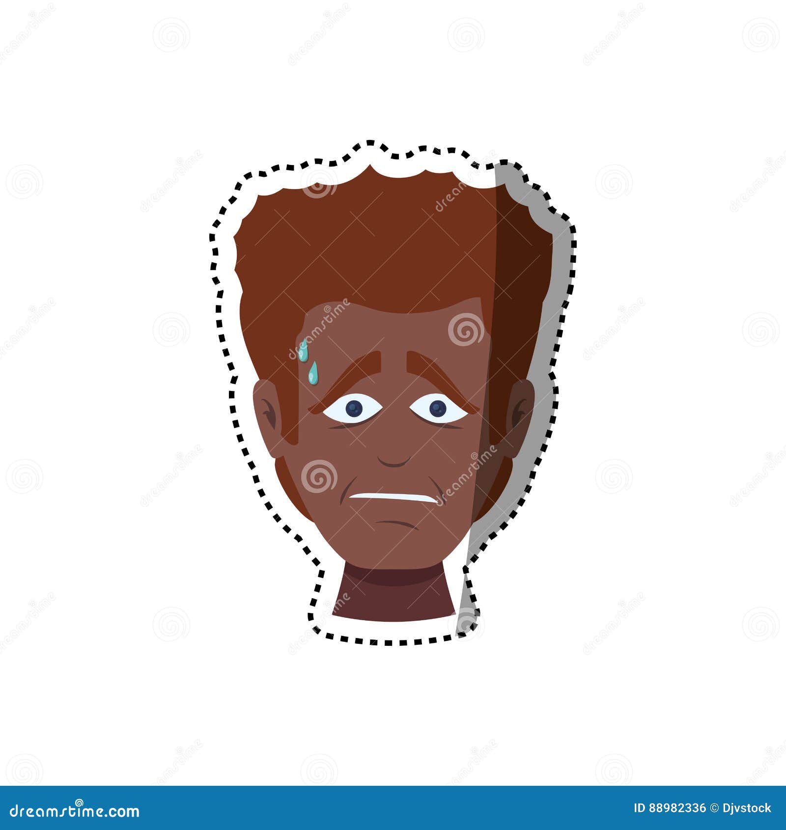 Concerned cartoon face stock illustration. Illustration of comics ...