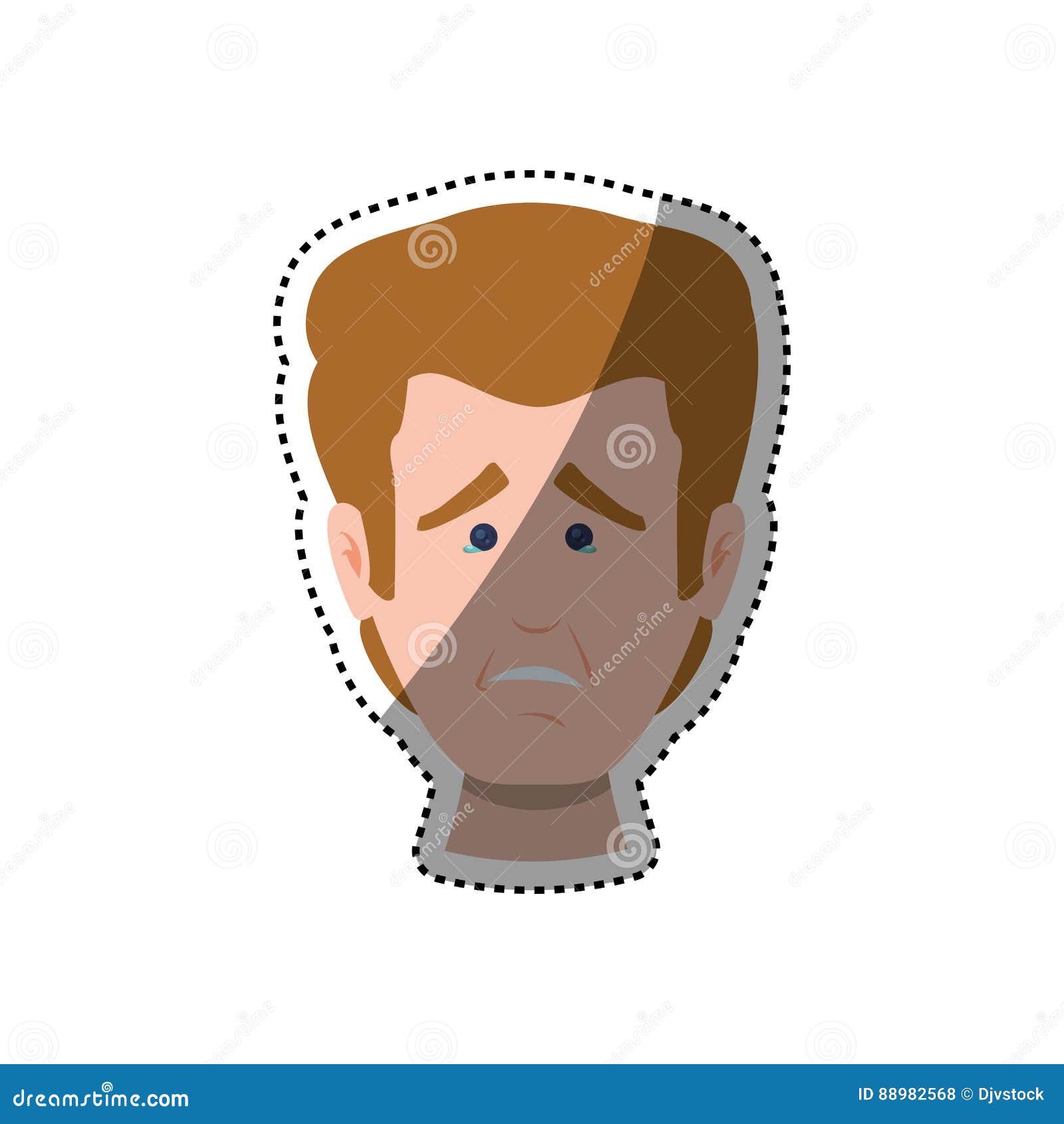 Concerned cartoon face stock illustration. Illustration of expression ...