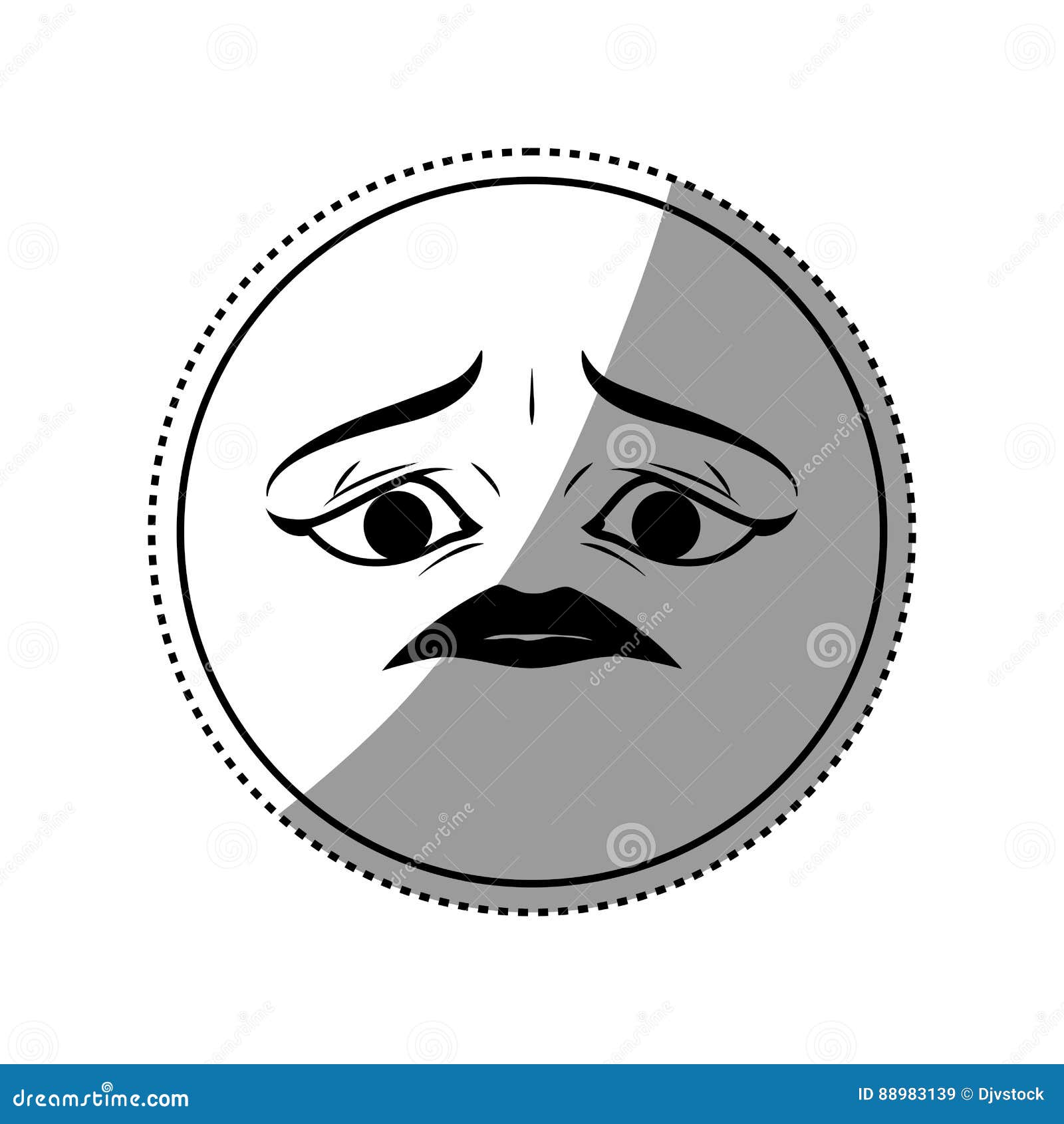 Concerned cartoon face stock illustration. Illustration of problem ...