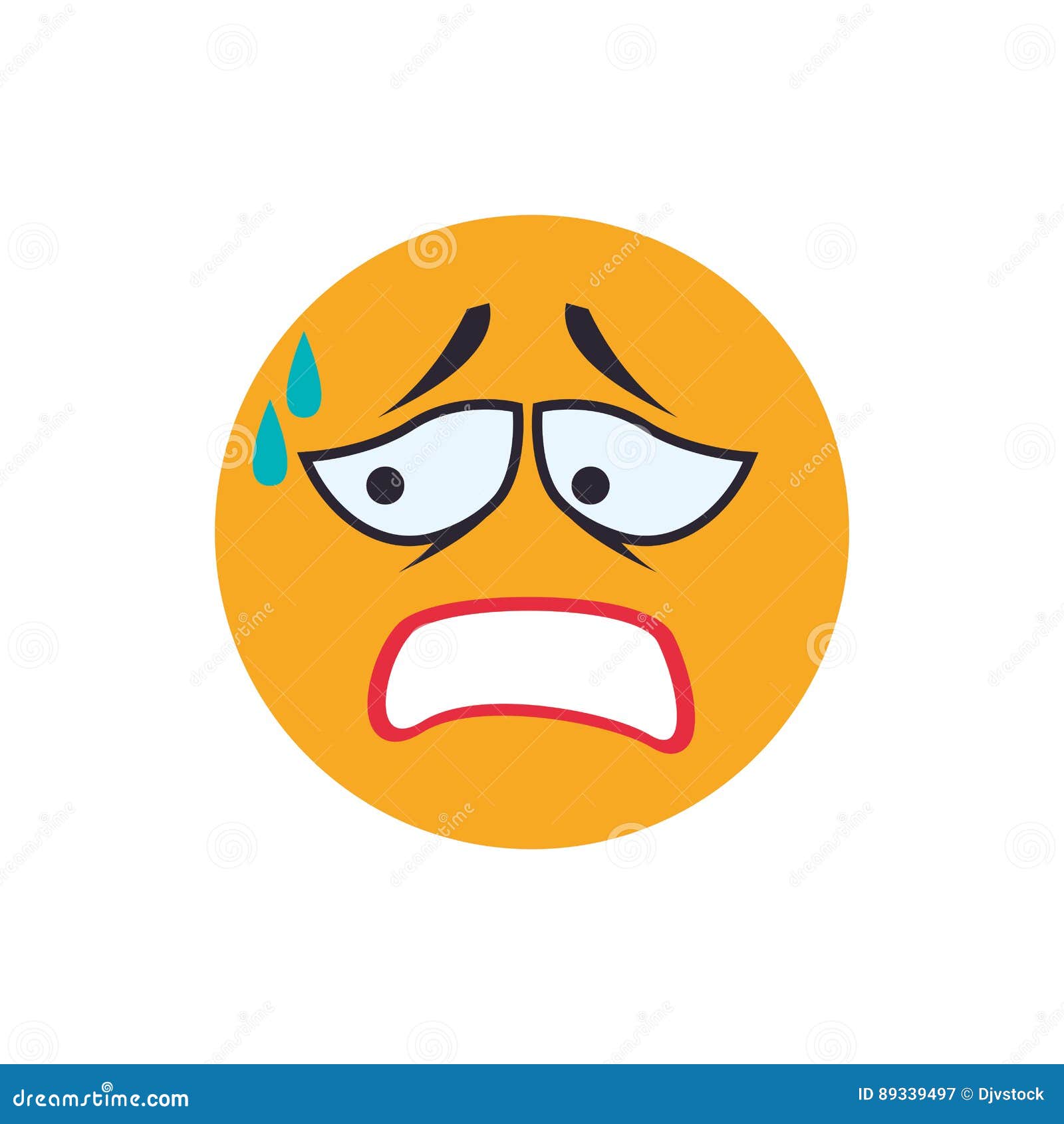 Concerned cartoon face stock illustration. Illustration of isolated ...