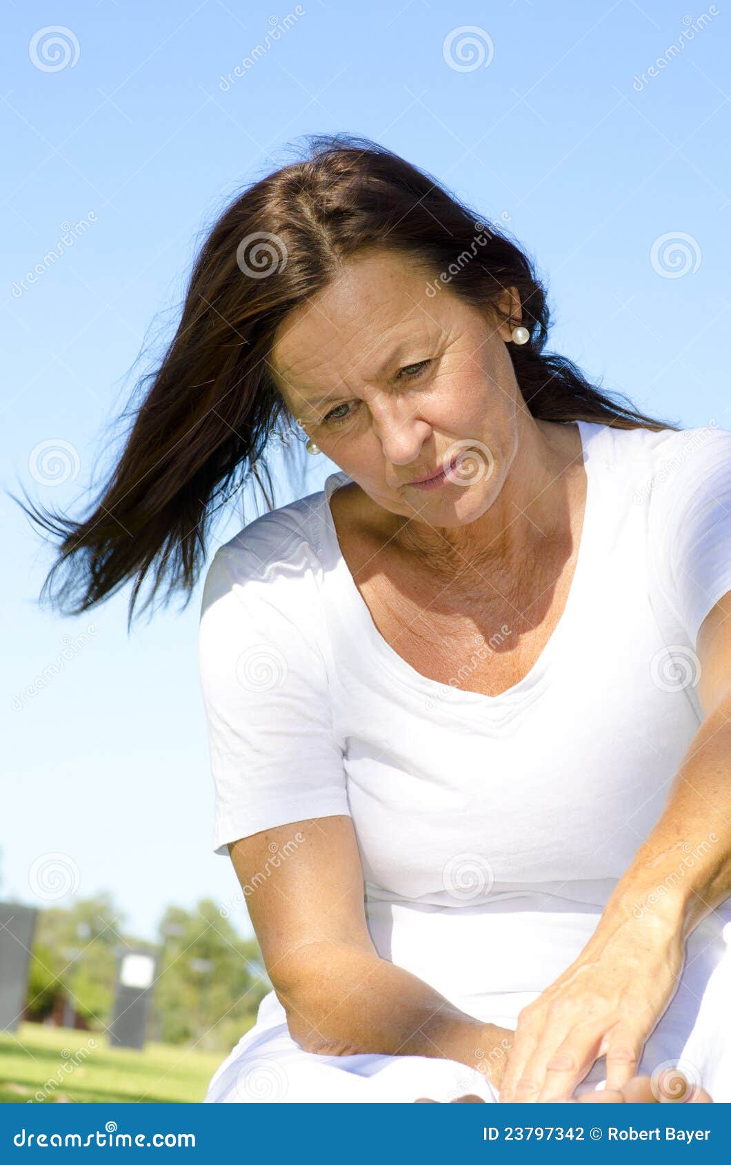 Concerned and Depressed Mature Woman V Stock Photo - Image of mother ...