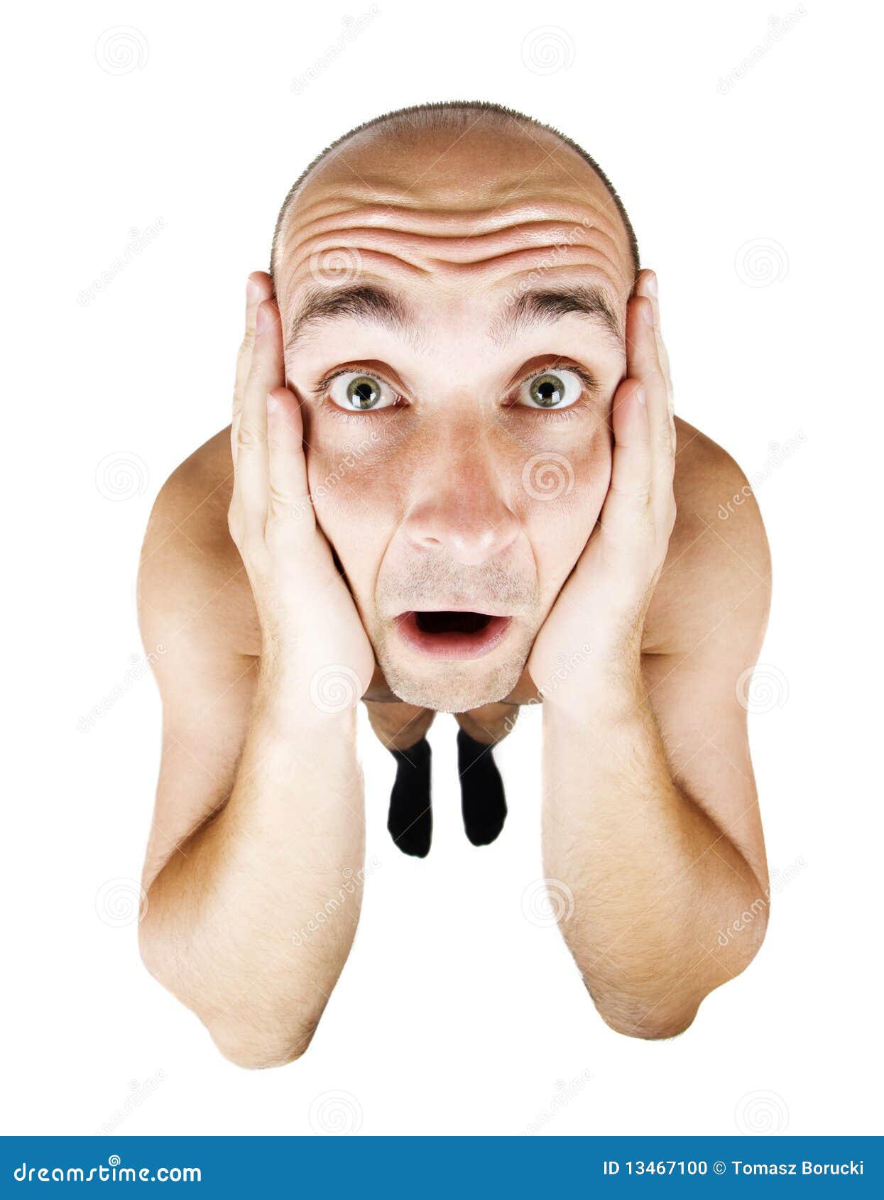 Concerned funny guy stock photo. Image of scared, face - 13467100