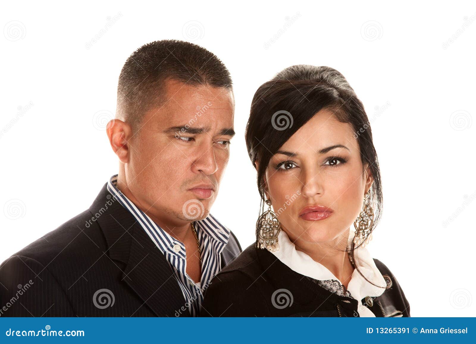 Concerned Hispanic Couple stock image. Image of race - 13265391