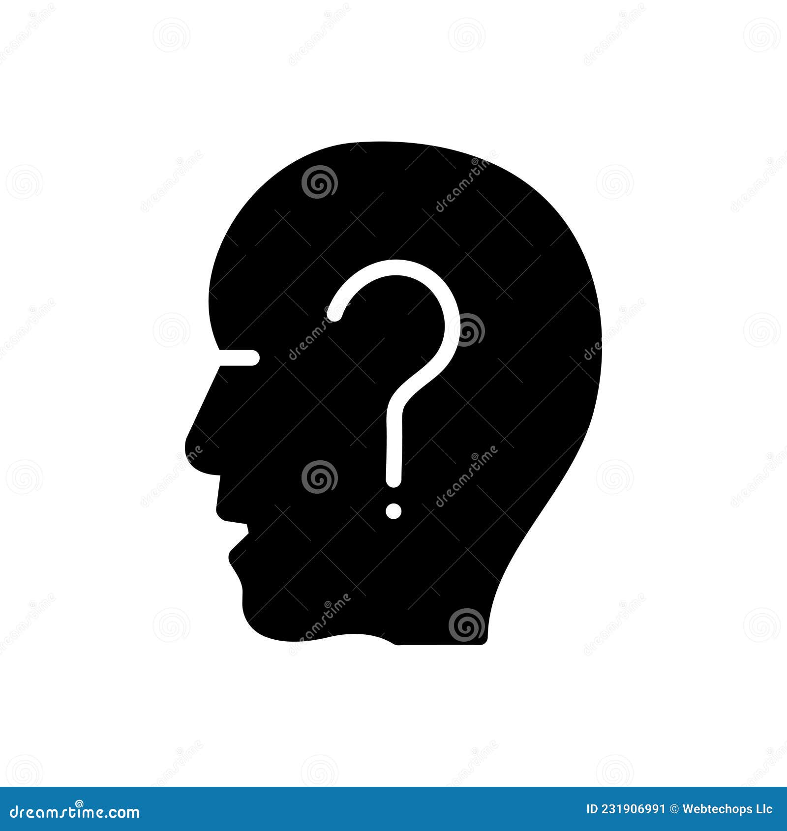 Black Solid Icon for Concerned, Anxious and Uneasy Stock Vector ...