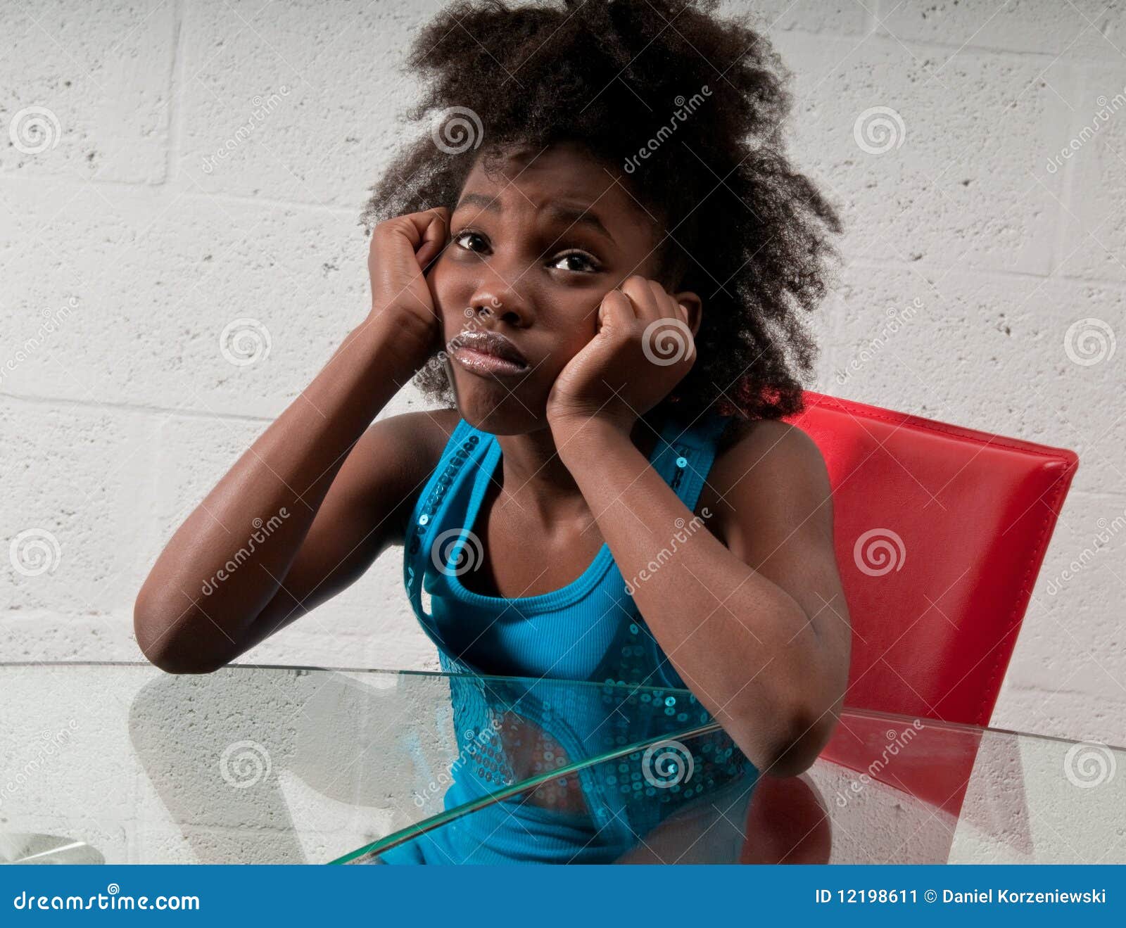 Concerned kid stock image. Image of hairstyle, cute, little - 12198611