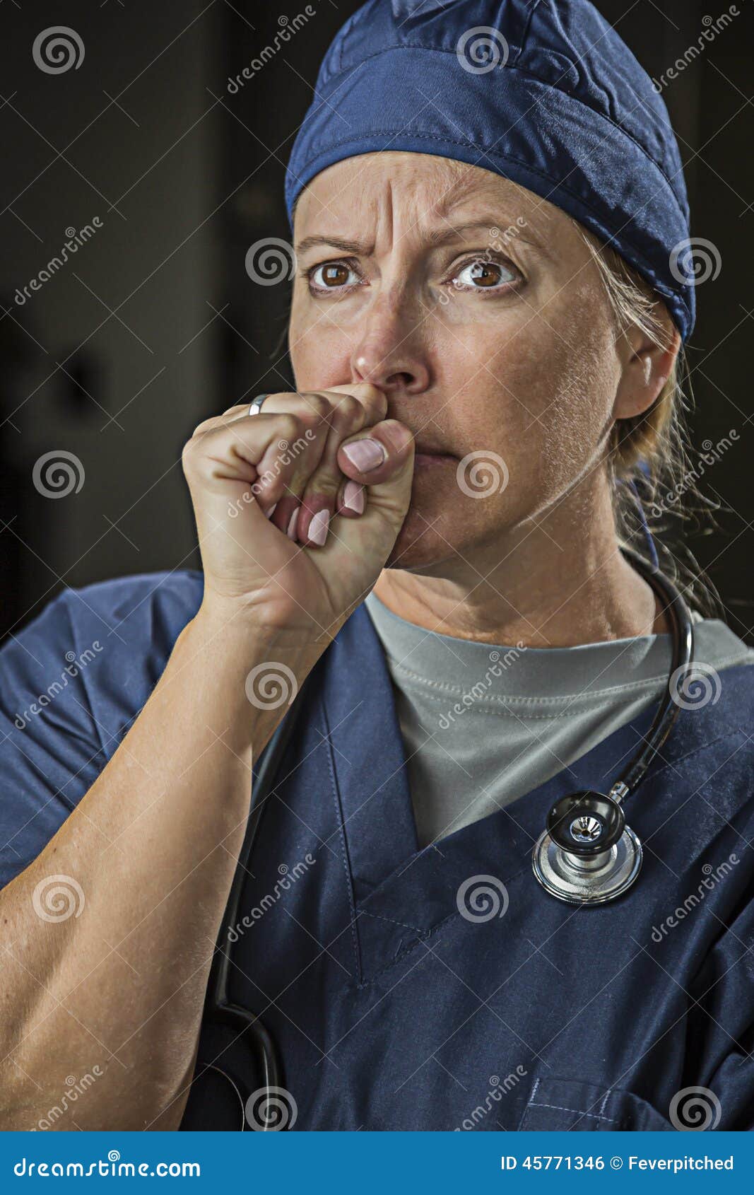Concerned Looking Female Doctor or Nurse Stock Photo - Image of happy ...