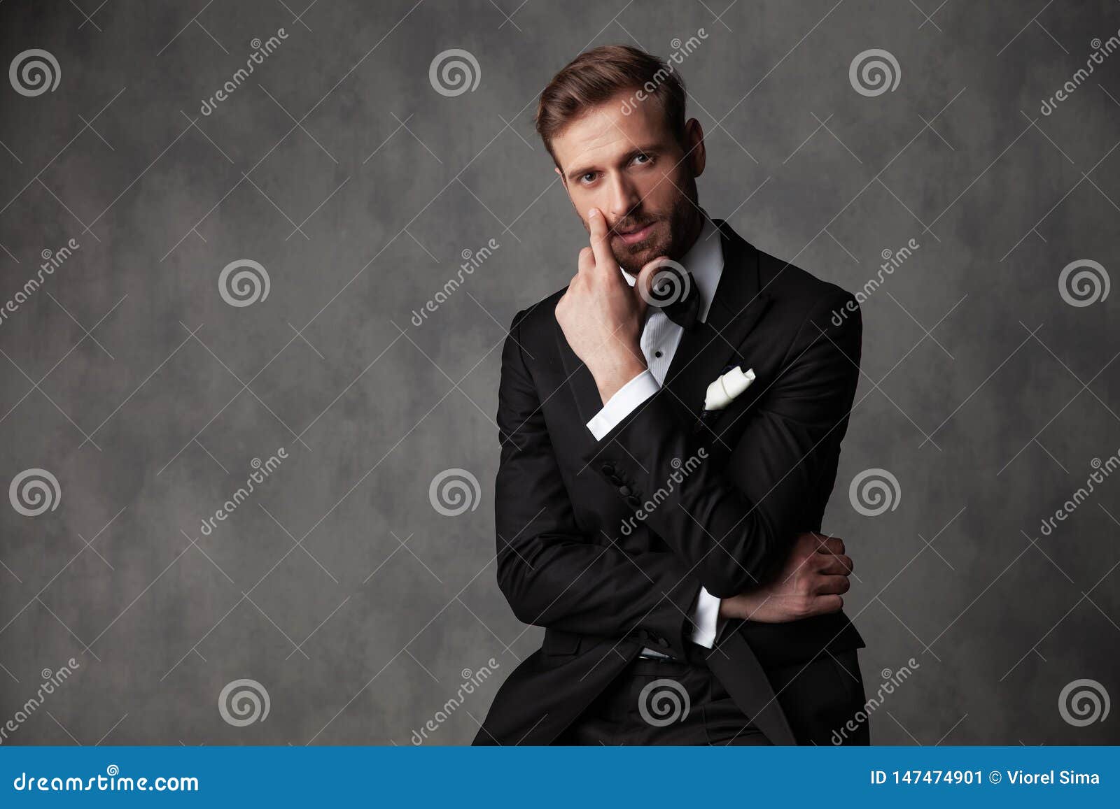 Concerned Man Sitting in a Thinking Posture Stock Image - Image of hand ...
