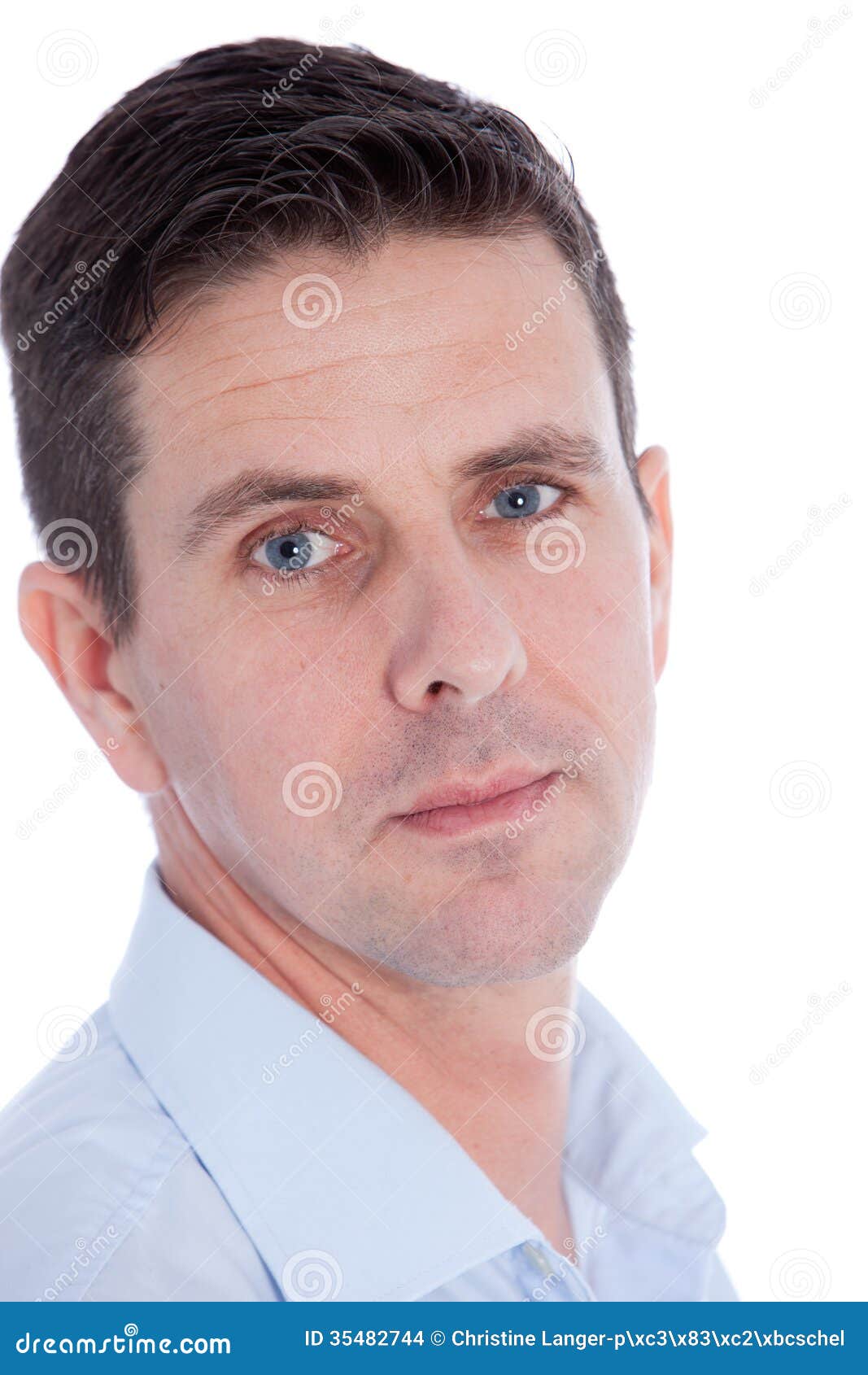 Concerned Man Staring Directly at the Camera Stock Photo - Image of ...