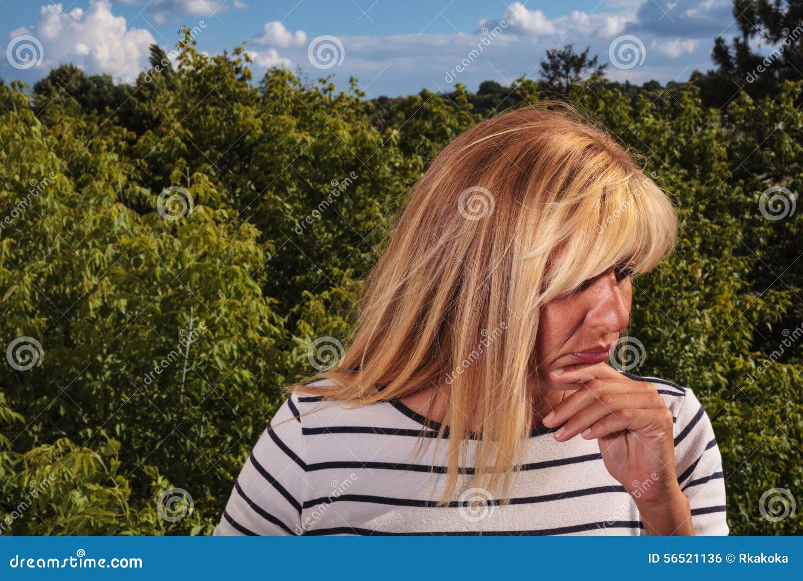 Concerned Mature Woman stock photo. Image of hair, caucasian - 56521136