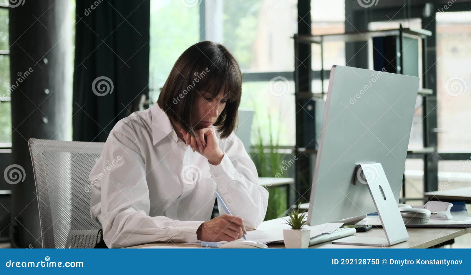 Concerned Office Worker Facing Work Challenges Stock Footage - Video of ...