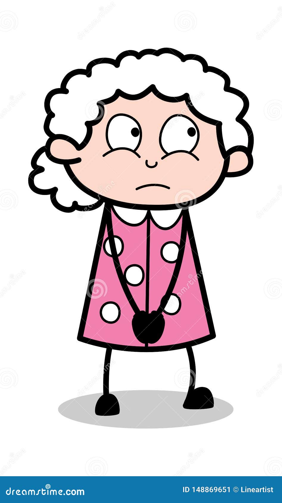 Concerned - Old Cartoon Granny Vector Illustration Stock Illustration ...