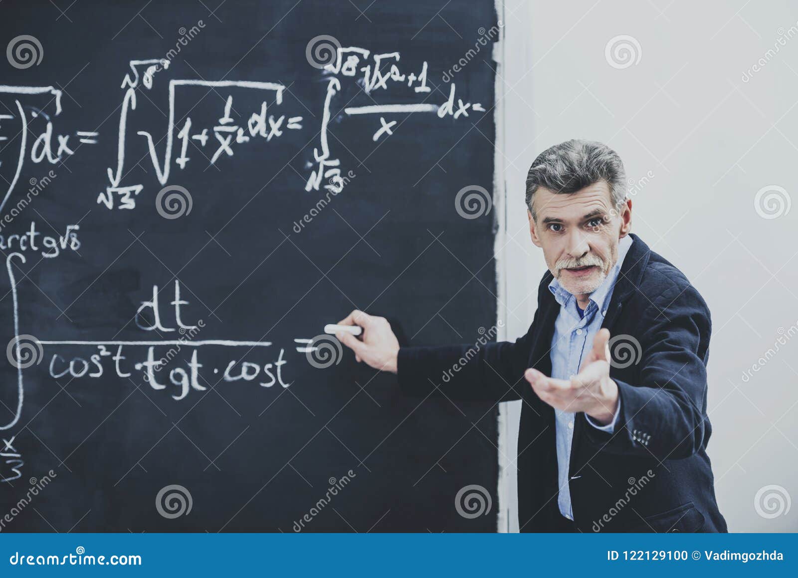 Concerned Professor Asking about. Stock Photo - Image of class ...