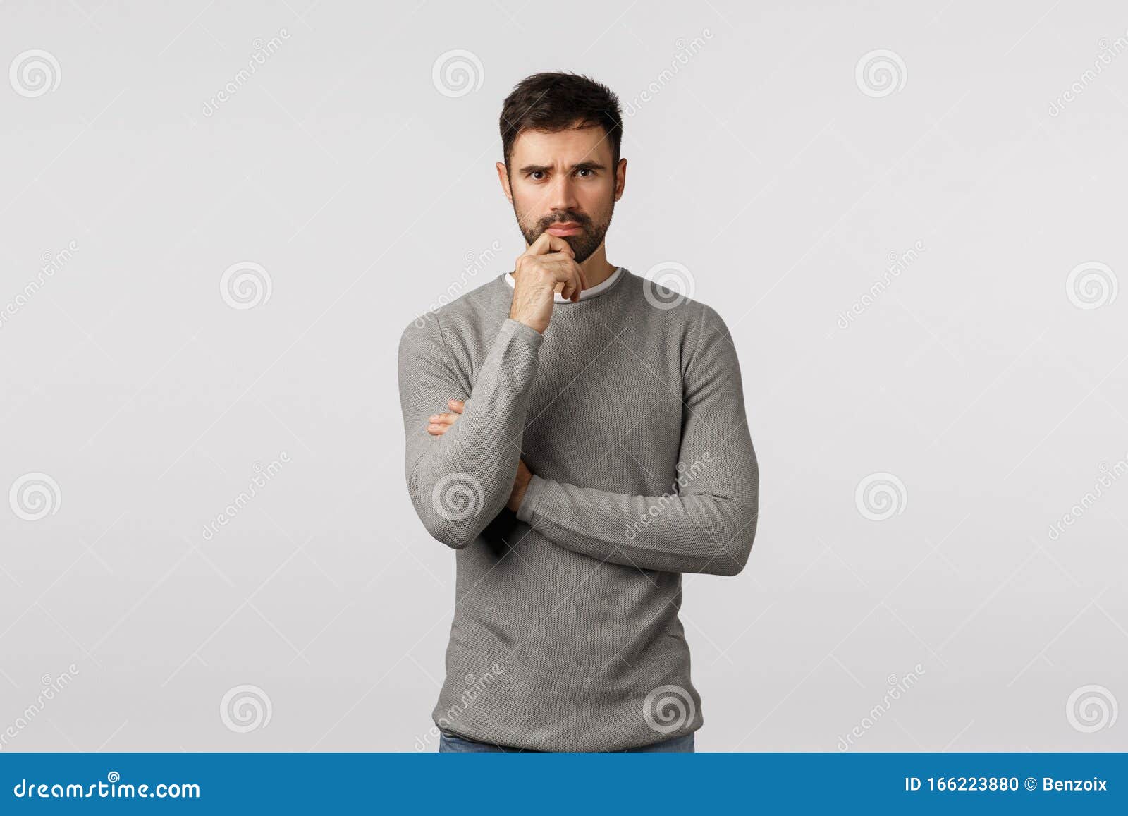 Concerned and Serious Young Man Trying Understand How Solve Problem ...