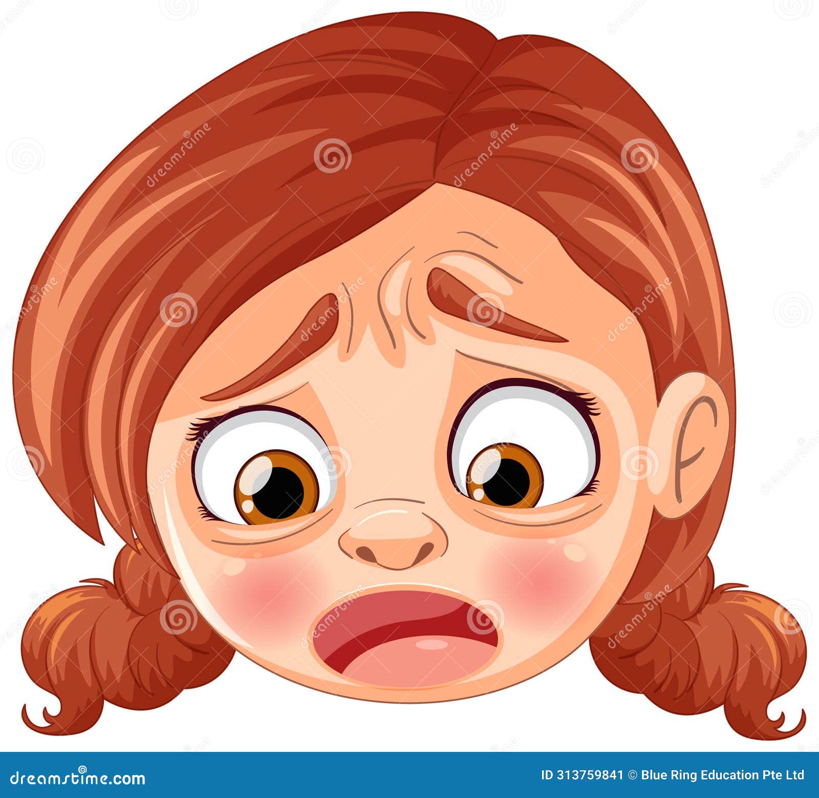 A concerned young girl stock vector. Illustration of innocence - 313759841