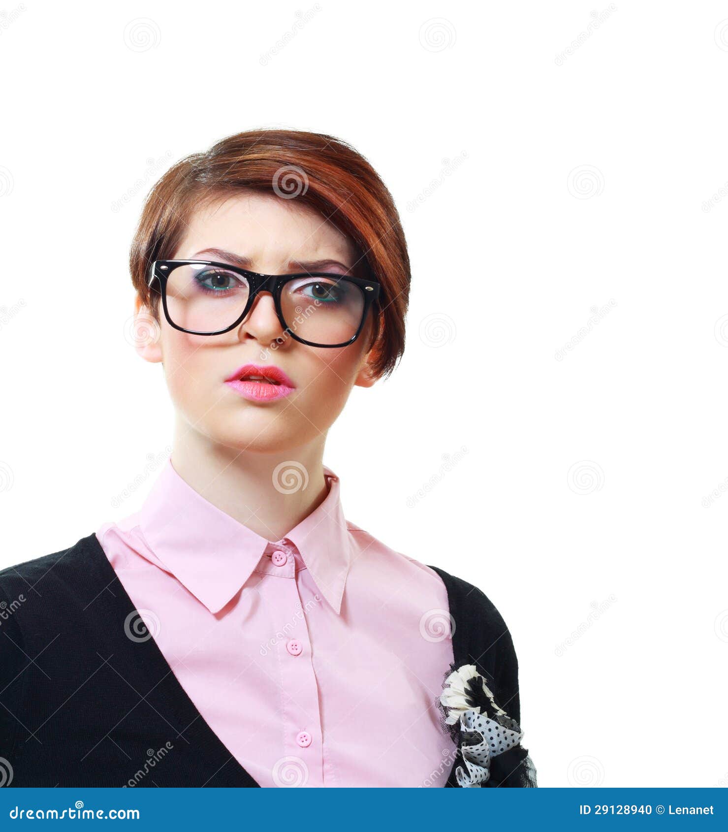 Concerned young woman stock photo. Image of isolated - 29128940