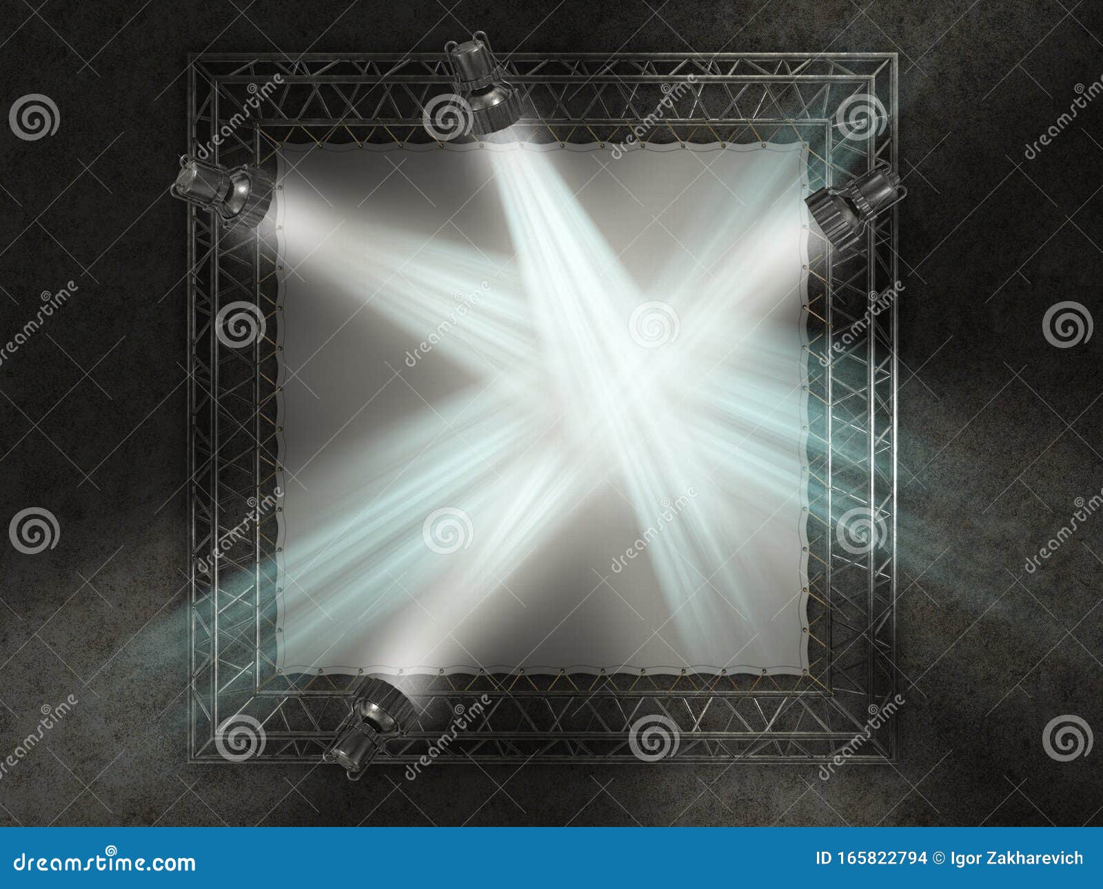 Concert Advertising Board with Lights Stock Illustration - Illustration ...