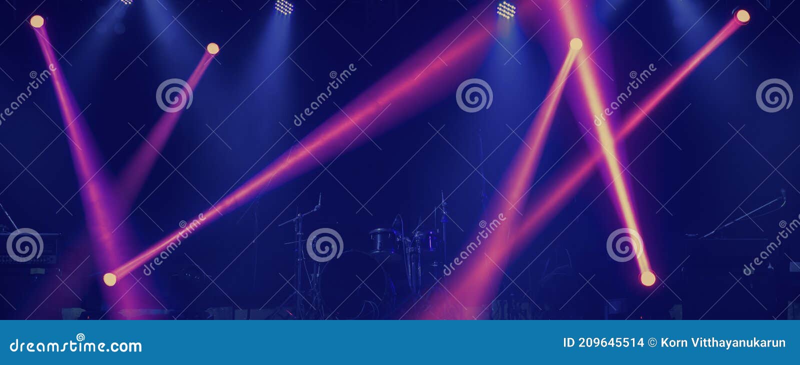 Concert Colorful Stage Light Performance Panorama View for Event Party ...