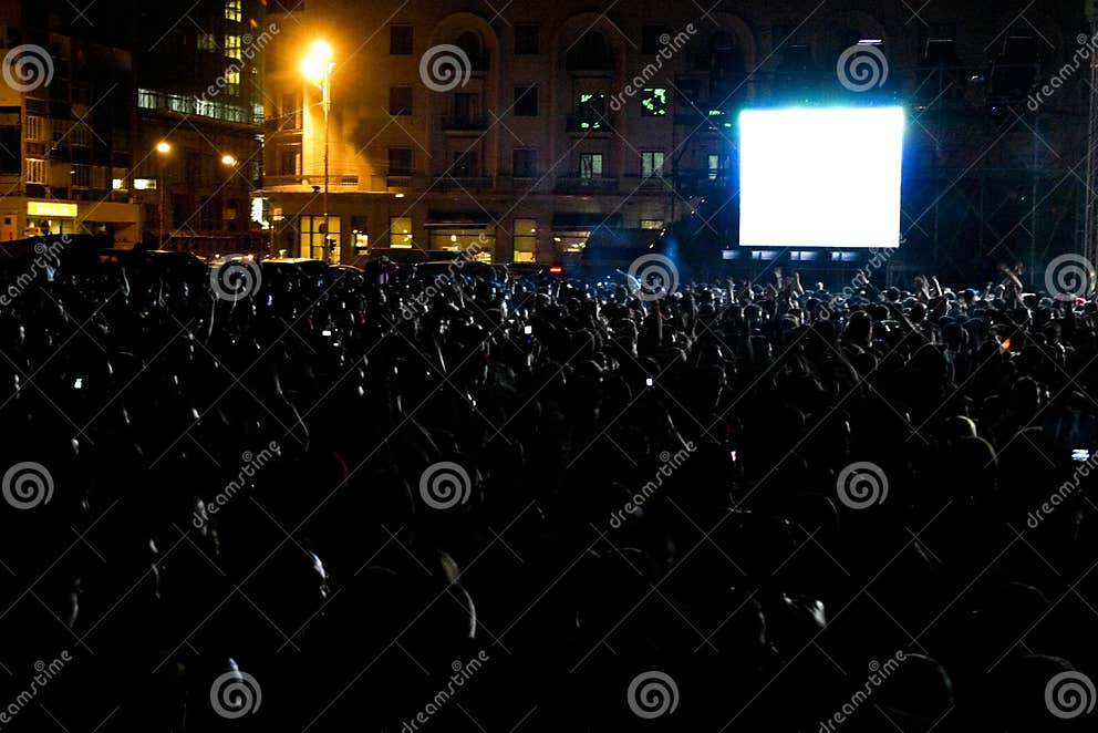 Concert crowd at night stock image. Image of lights, masses - 2792993