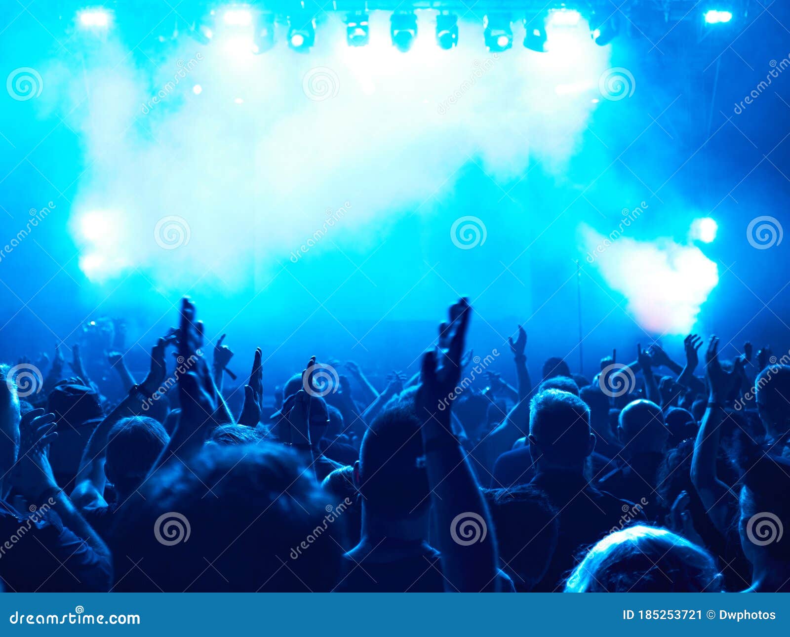 Concert Crowd at Rock Concert Stock Image - Image of light, people ...