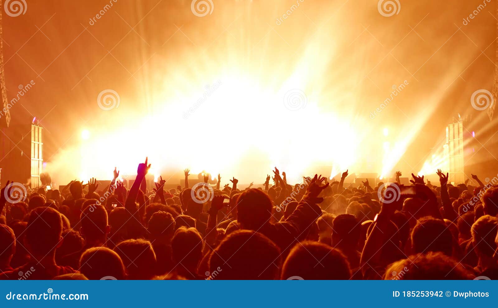 Concert Crowd at Rock Concert Stock Photo - Image of festival, event ...