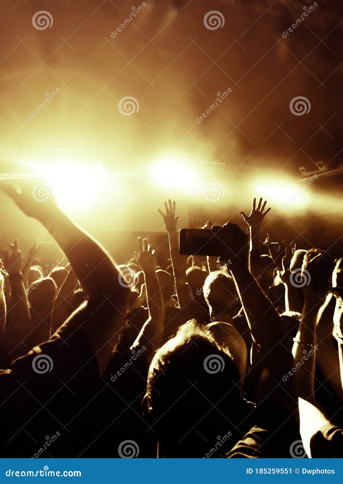 Concert Crowd at Rock Concert Stock Image - Image of club, audience ...
