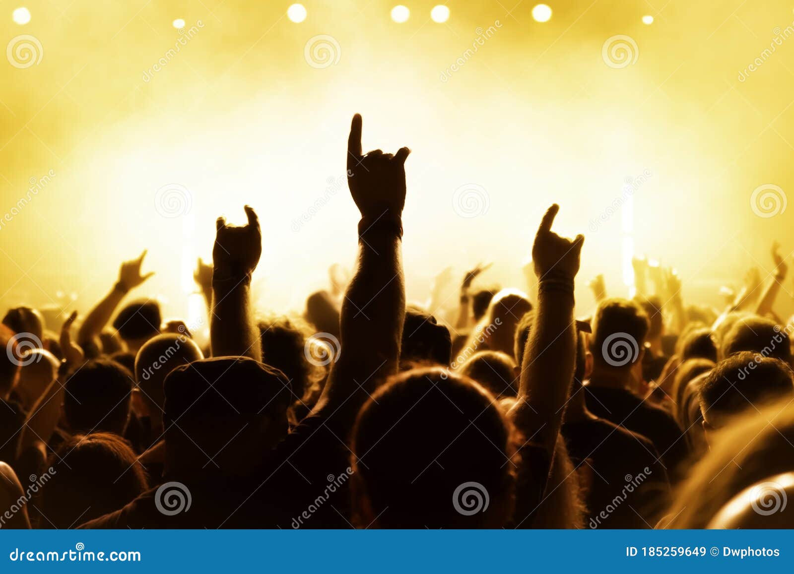 Concert Crowd at Rock Concert Stock Image - Image of audience, club ...
