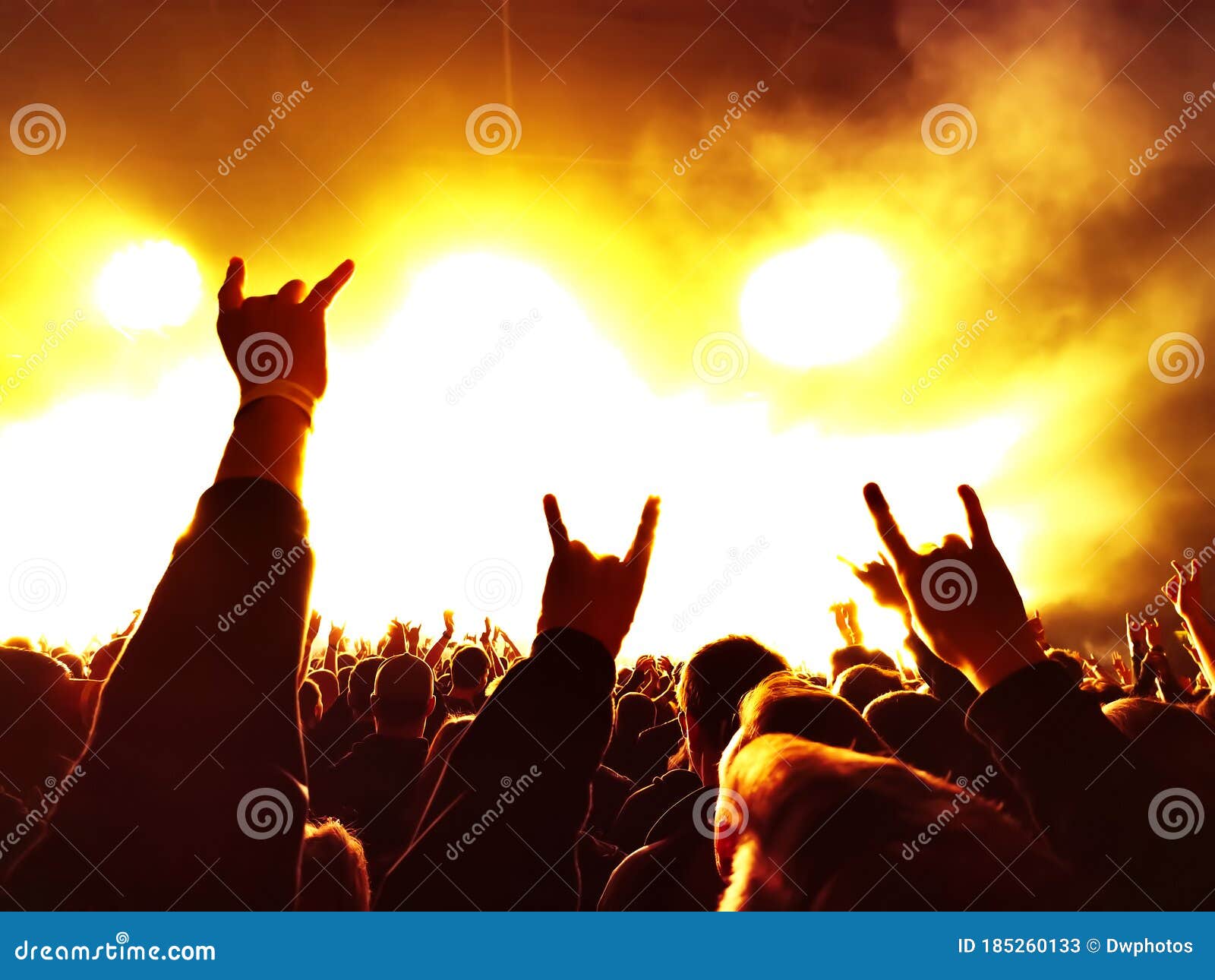 Concert Crowd at Rock Concert Stock Image - Image of people, dance ...