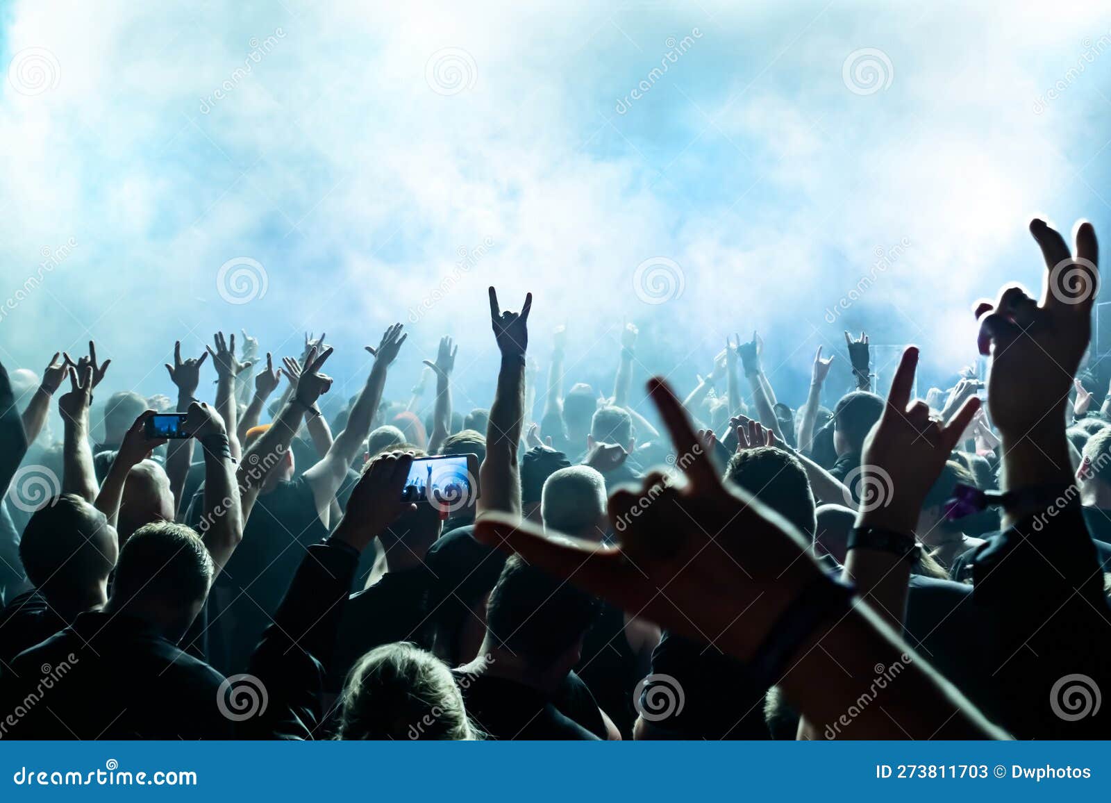 Concert Crowd at Rock Concert Stock Image - Image of excitement ...
