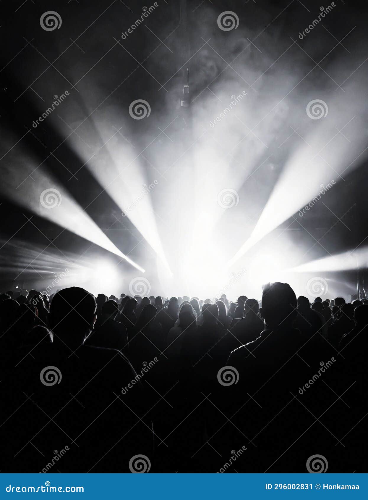 Concert crowd silhouette stock illustration. Illustration of light ...