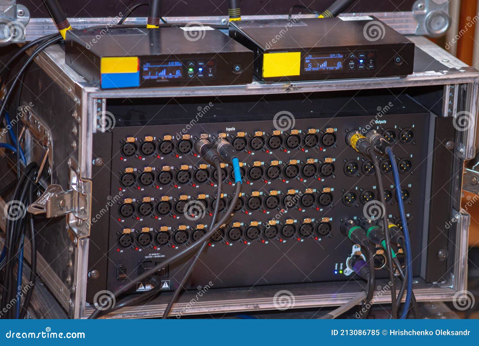 Concert Equipment. Splitter for Connecting Audio Equipment Stock Image ...