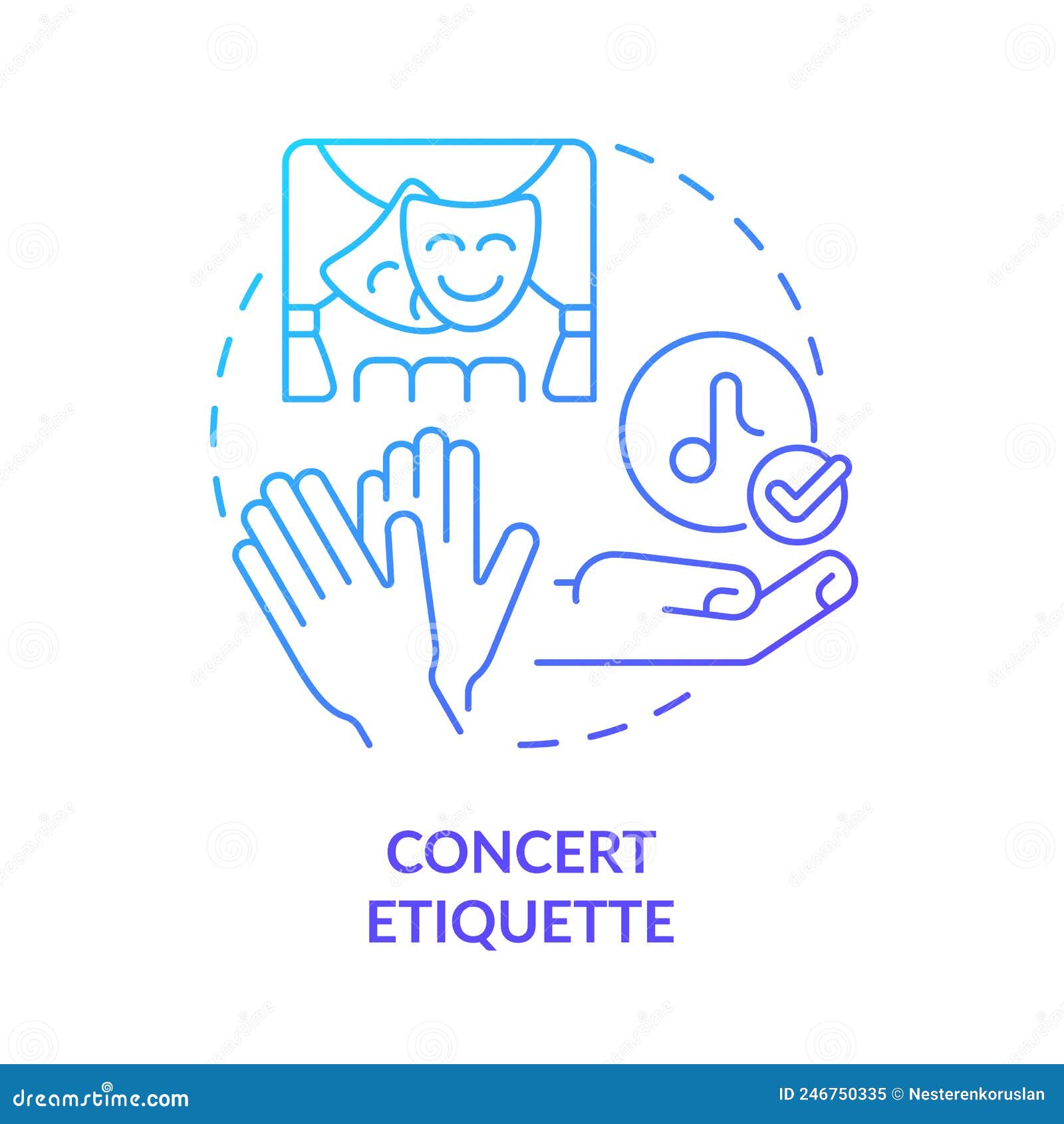 Concert Etiquette Blue Gradient Concept Icon Stock Vector ...