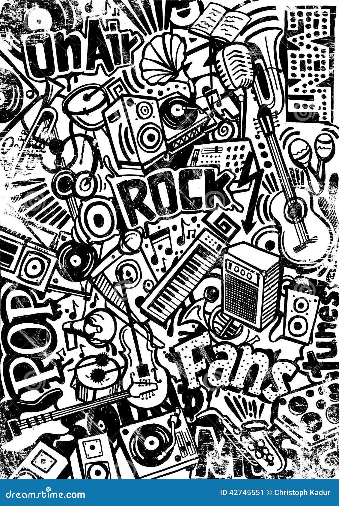 Concert Event Doodle stock illustration. Illustration of speaker - 42745551