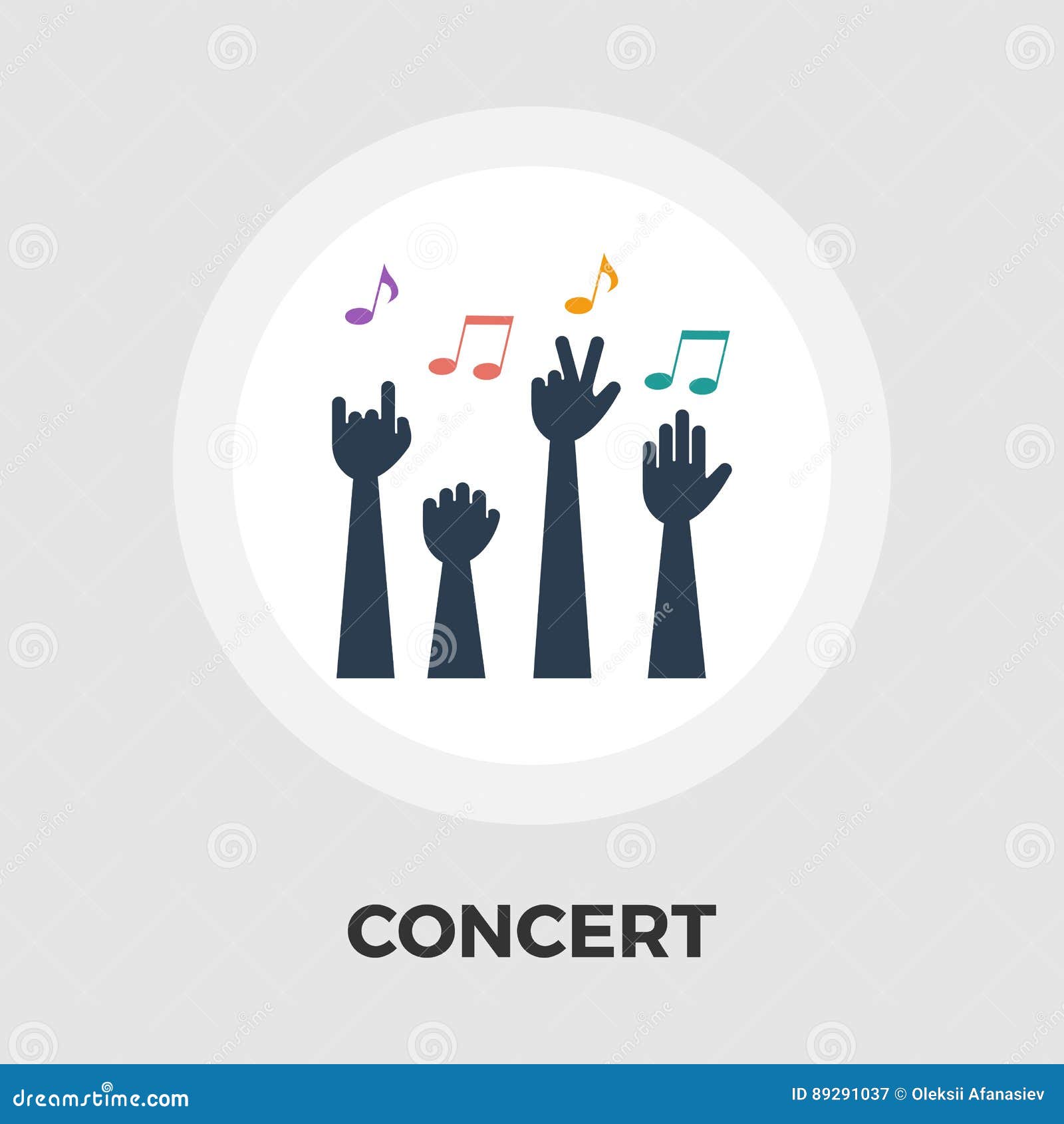 Concert flat icon stock vector. Illustration of object - 89291037